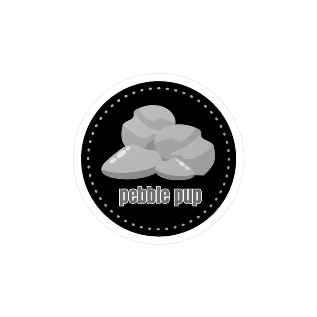 Pebble Pup - Black Gray - Rockhound - Kiss-cut Vinyl Decals - Etsy