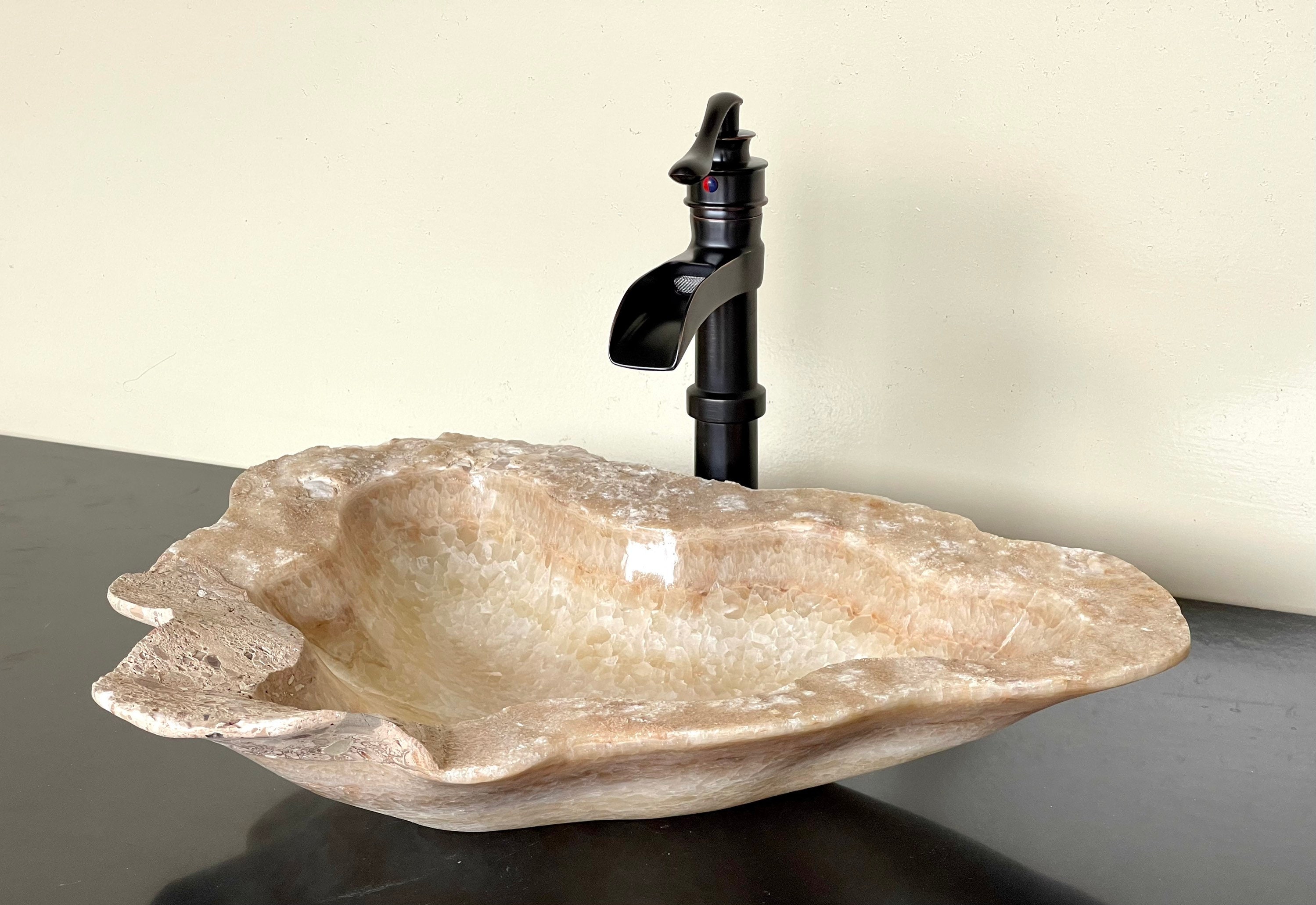 Natural Stone Sink - Onyx Sink - Rustic Travertine Marble - Hand Carved ...