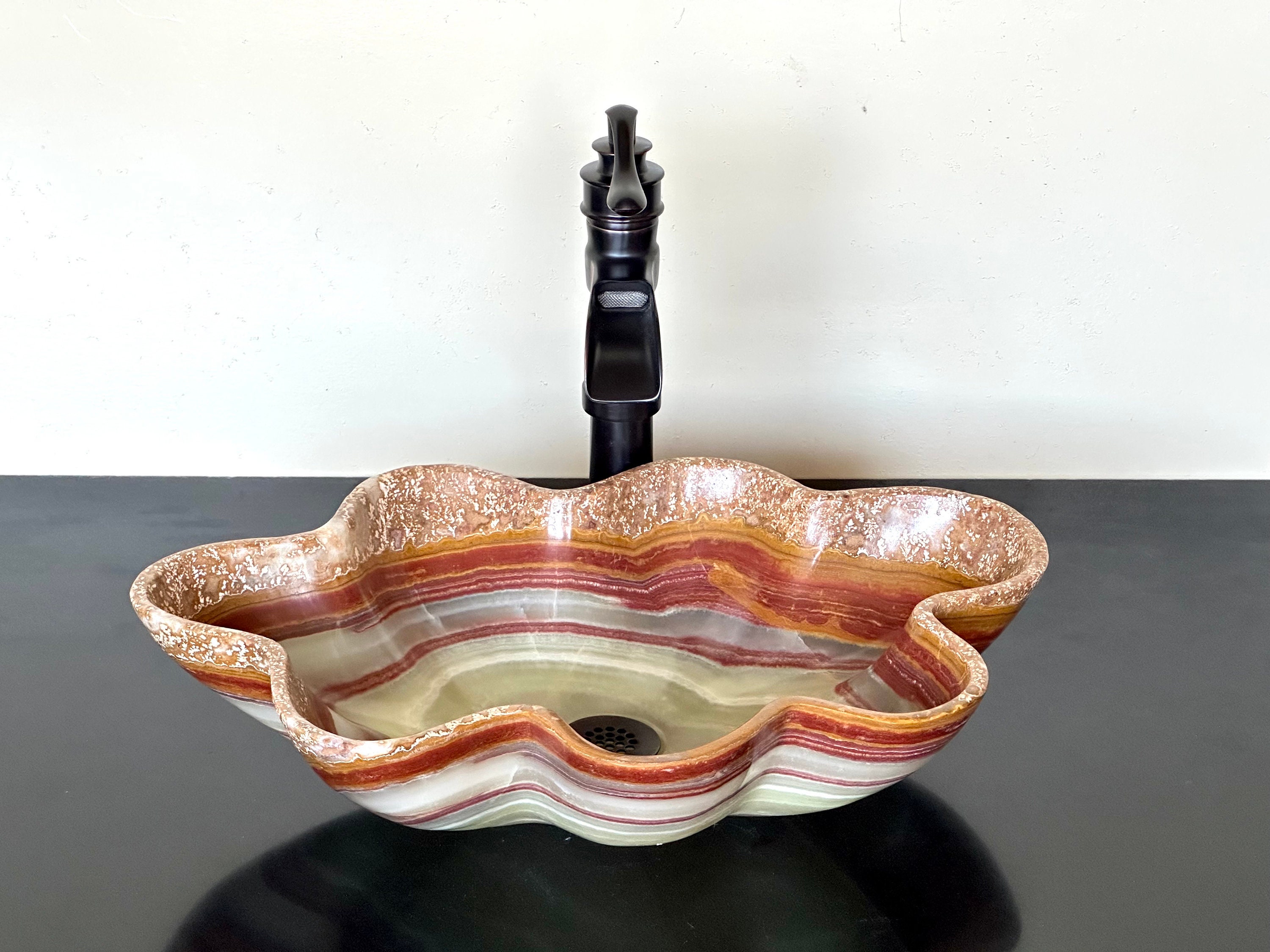 Natural Stone Sink - Onyx Sink - Rustic Travertine Marble - Hand Carved ...