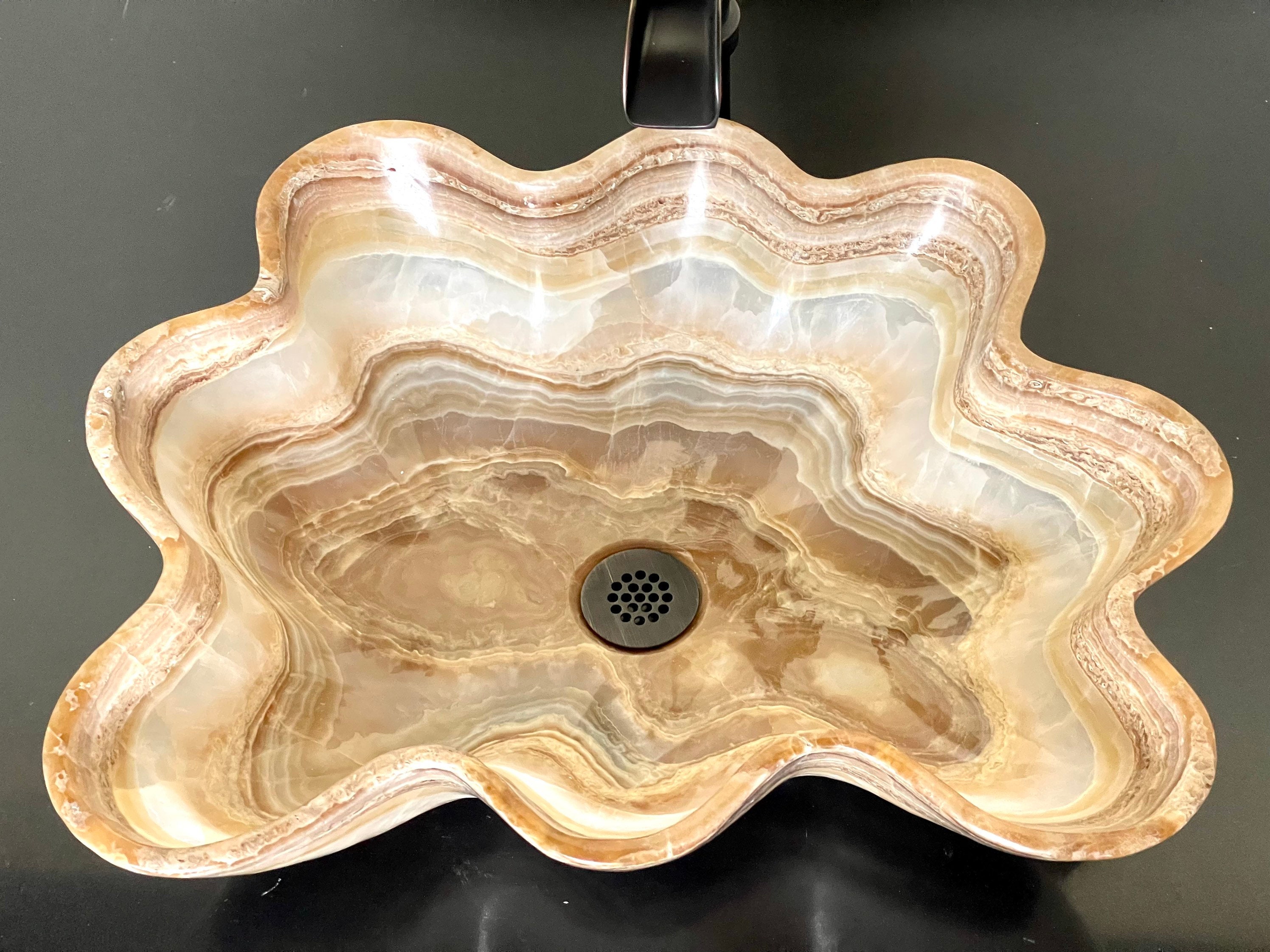 Natural Stone Sink - Onyx Sink - Rustic Travertine Marble - Hand Carved ...