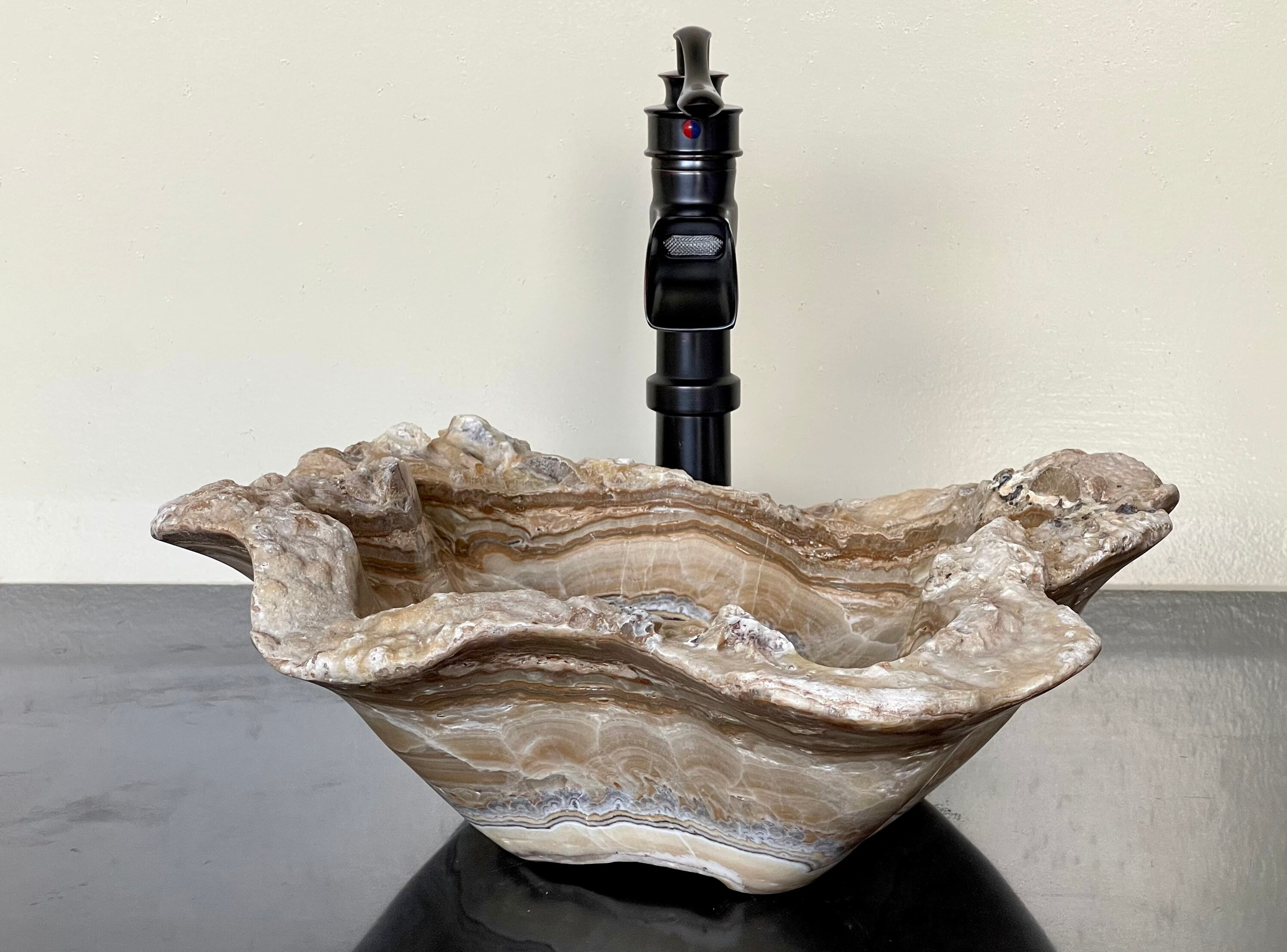 Natural Stone Sink - Onyx Sink - Rustic Travertine Marble - Hand Carved ...