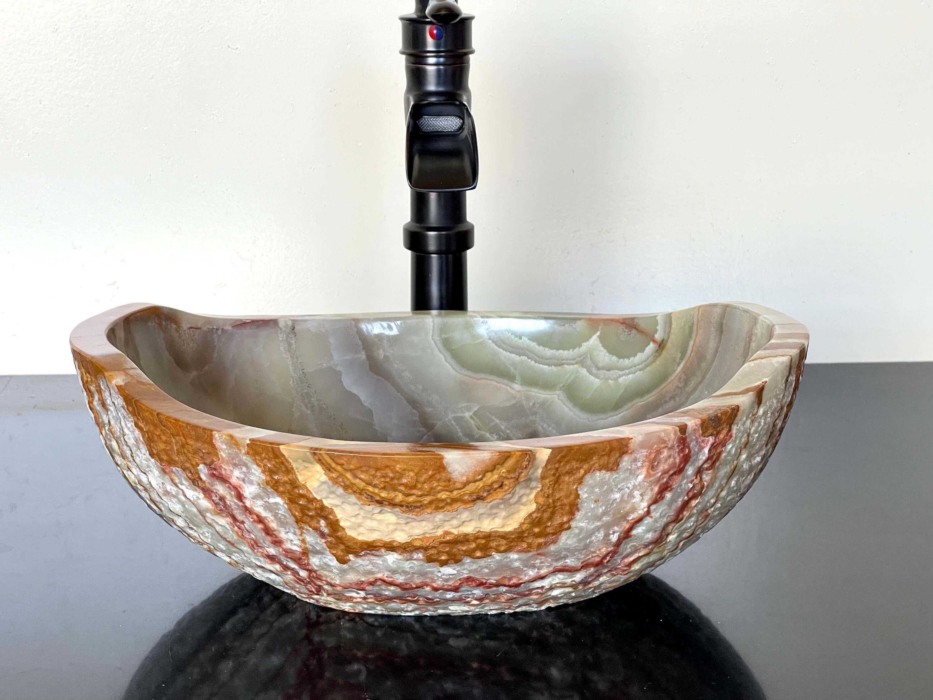 Natural Stone Sink - Onyx Sink - Rustic Travertine Marble - Hand Carved ...
