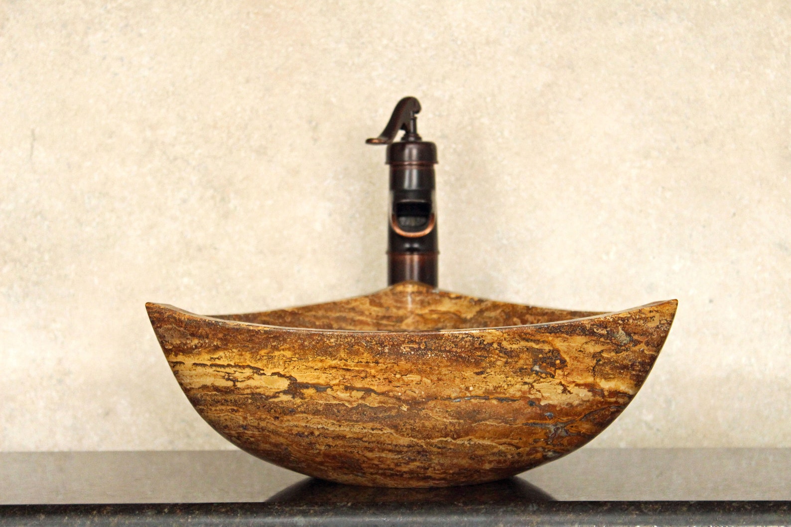 Natural Stone Sink Rustic Travertine Marble Hand Carved - Etsy
