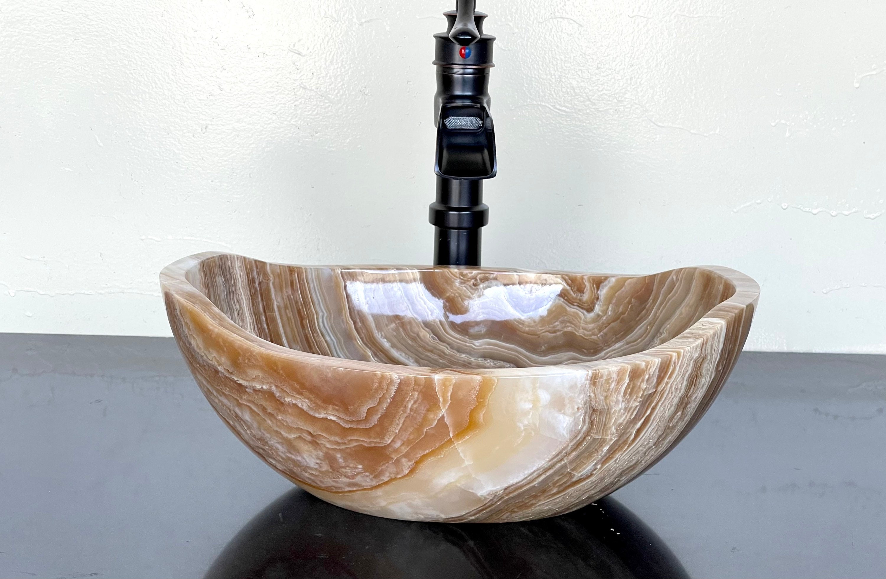 Natural Stone Sink - Onyx Sink - Rustic Travertine Marble - Hand Carved ...