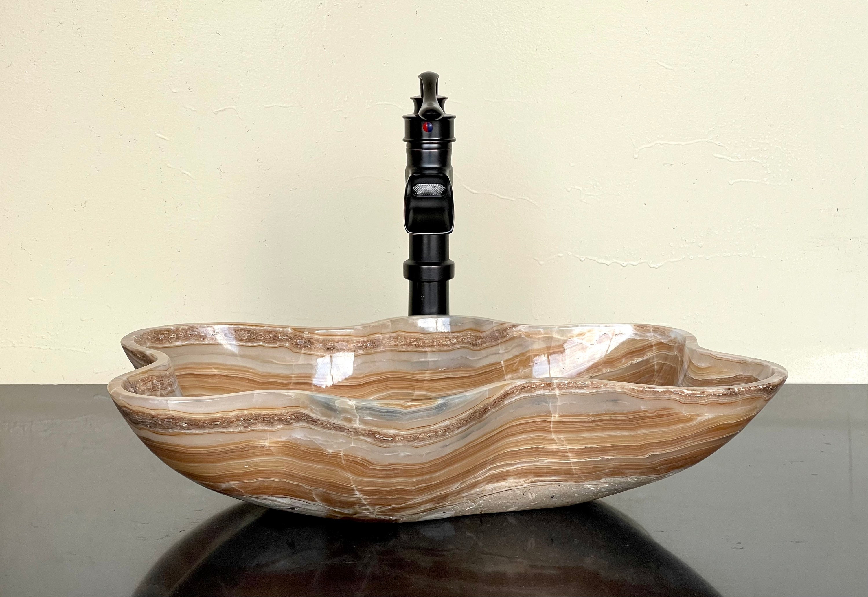 Natural Stone Sink - Onyx Sink - Rustic Travertine Marble - Hand Carved ...