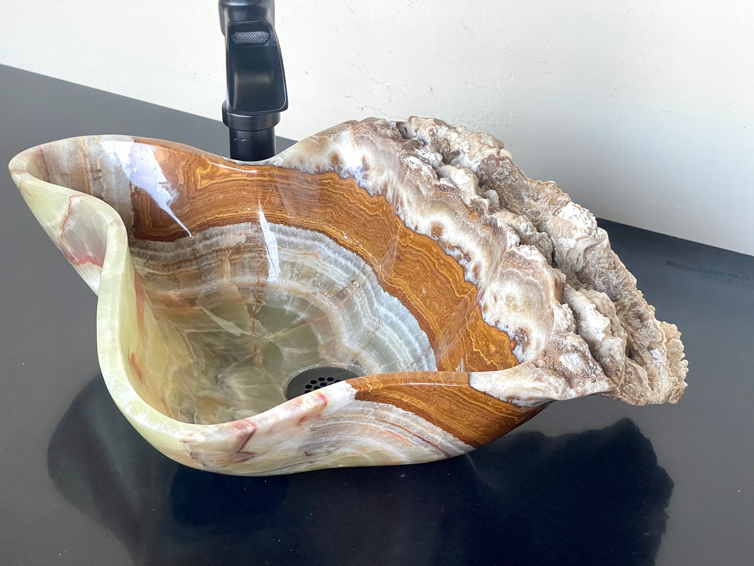 Natural Stone Sink - Onyx Sink - Rustic Travertine Marble - Hand Carved ...