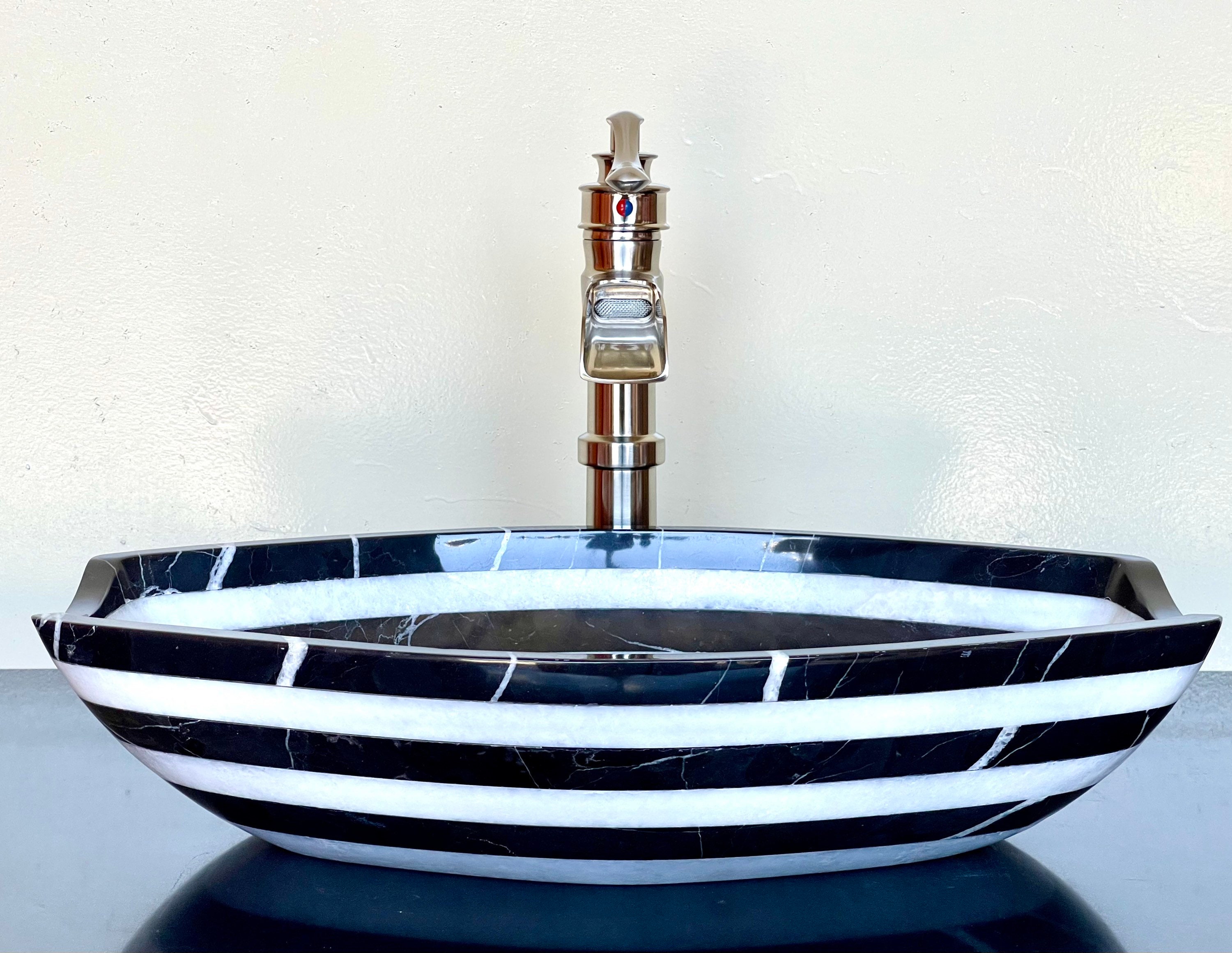 Natural Stone Sink - Rustic Travertine Marble - Hand Carved Vessel Sink ...