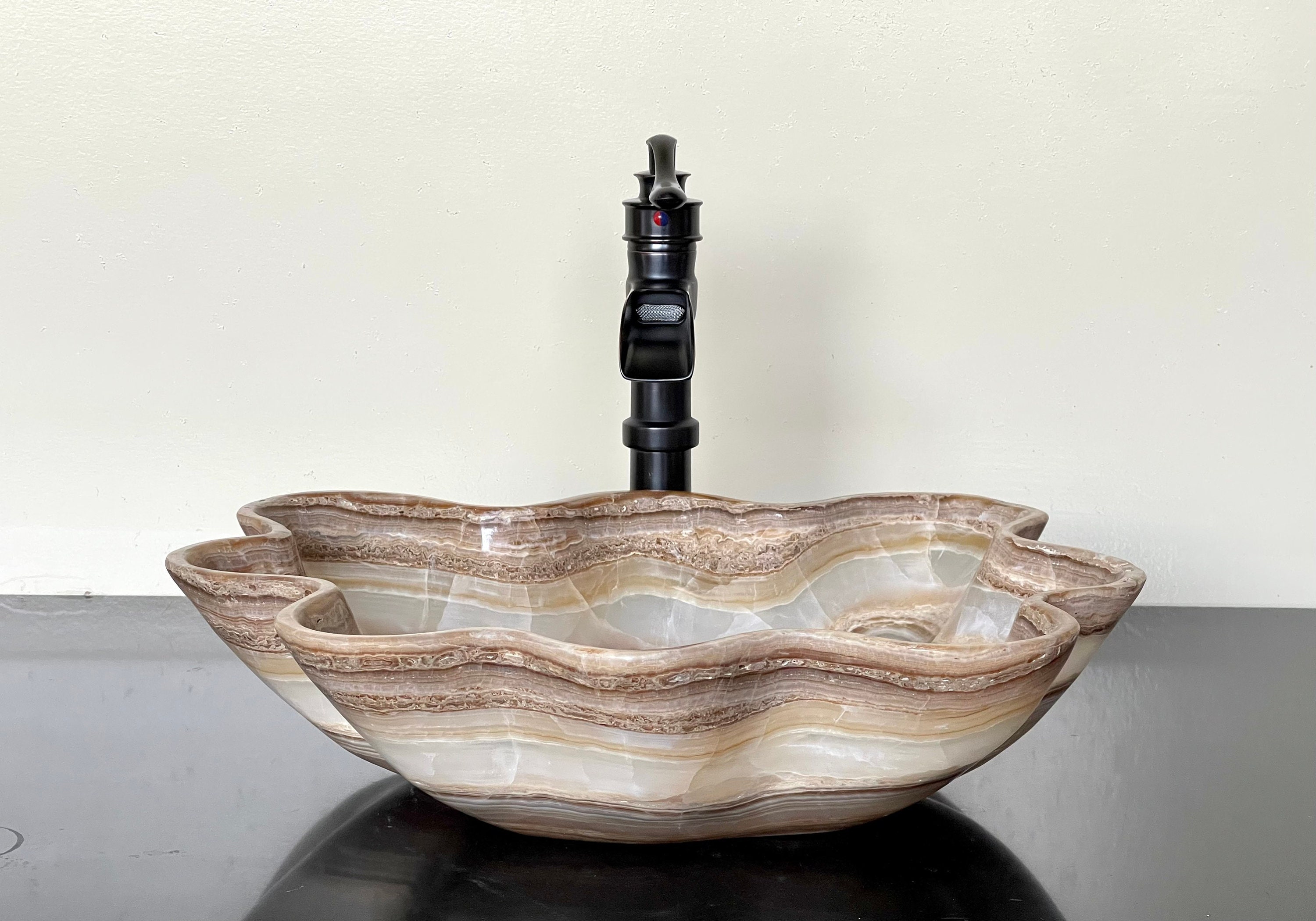 Natural Stone Sink - Onyx Sink - Rustic Travertine Marble - Hand Carved ...