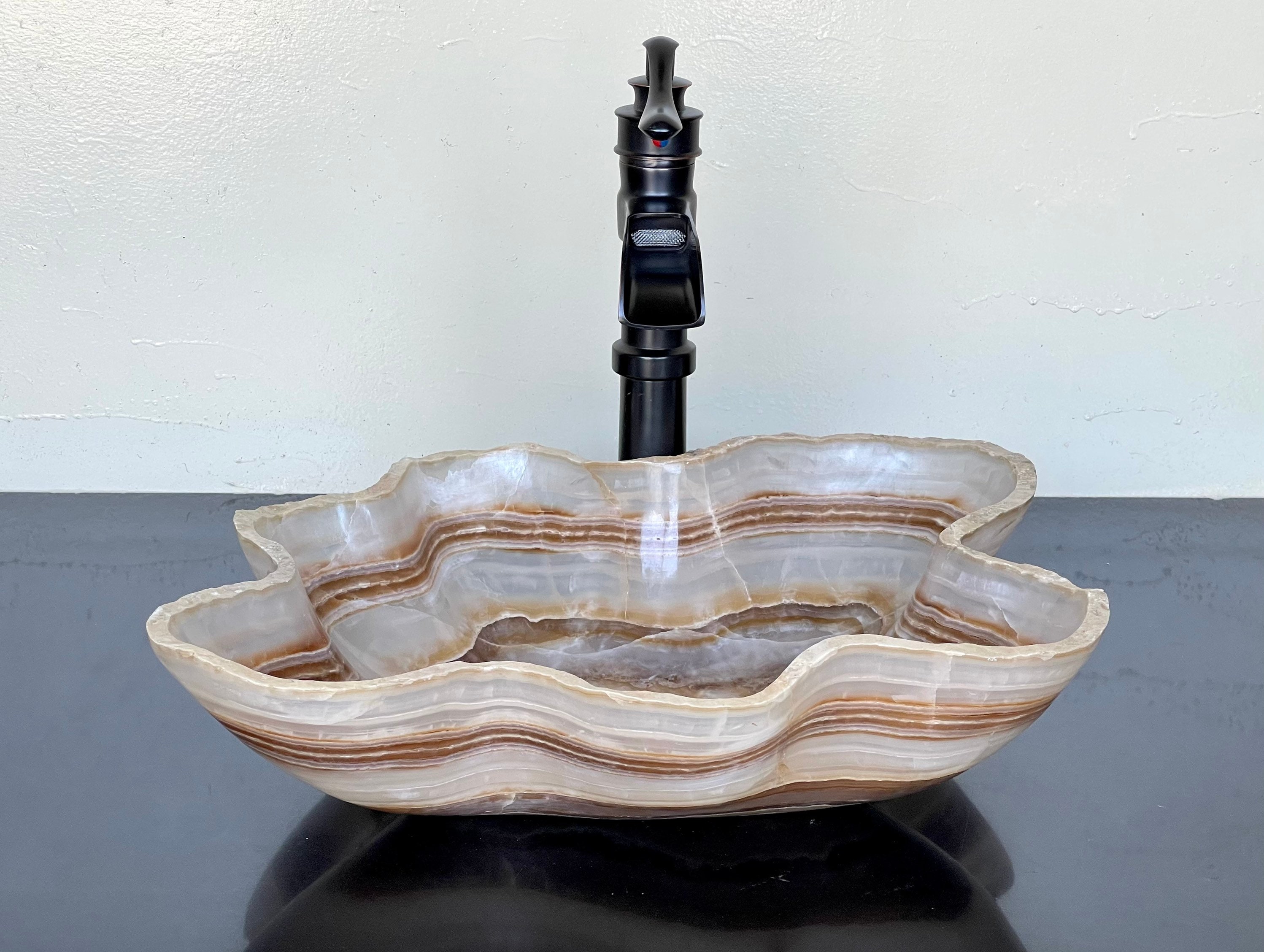 Natural Stone Sink - Onyx Sink - Rustic Travertine Marble - Hand Carved ...