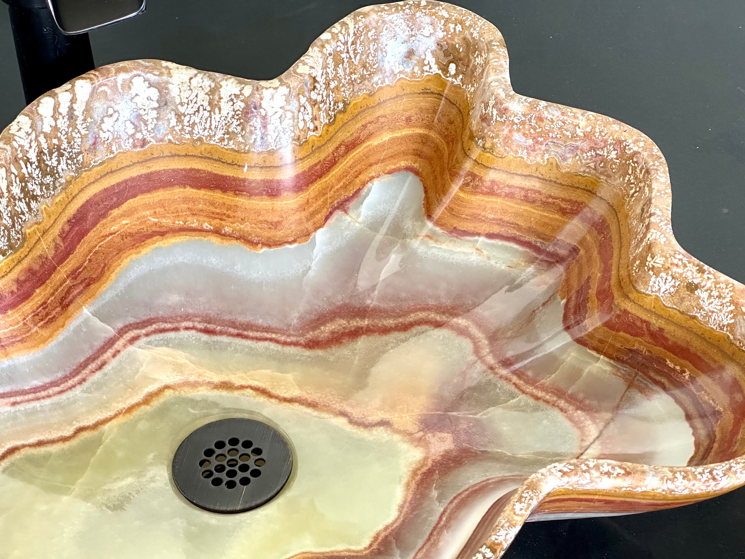 Natural Stone Sink - Onyx Sink - Rustic Travertine Marble - Hand Carved ...