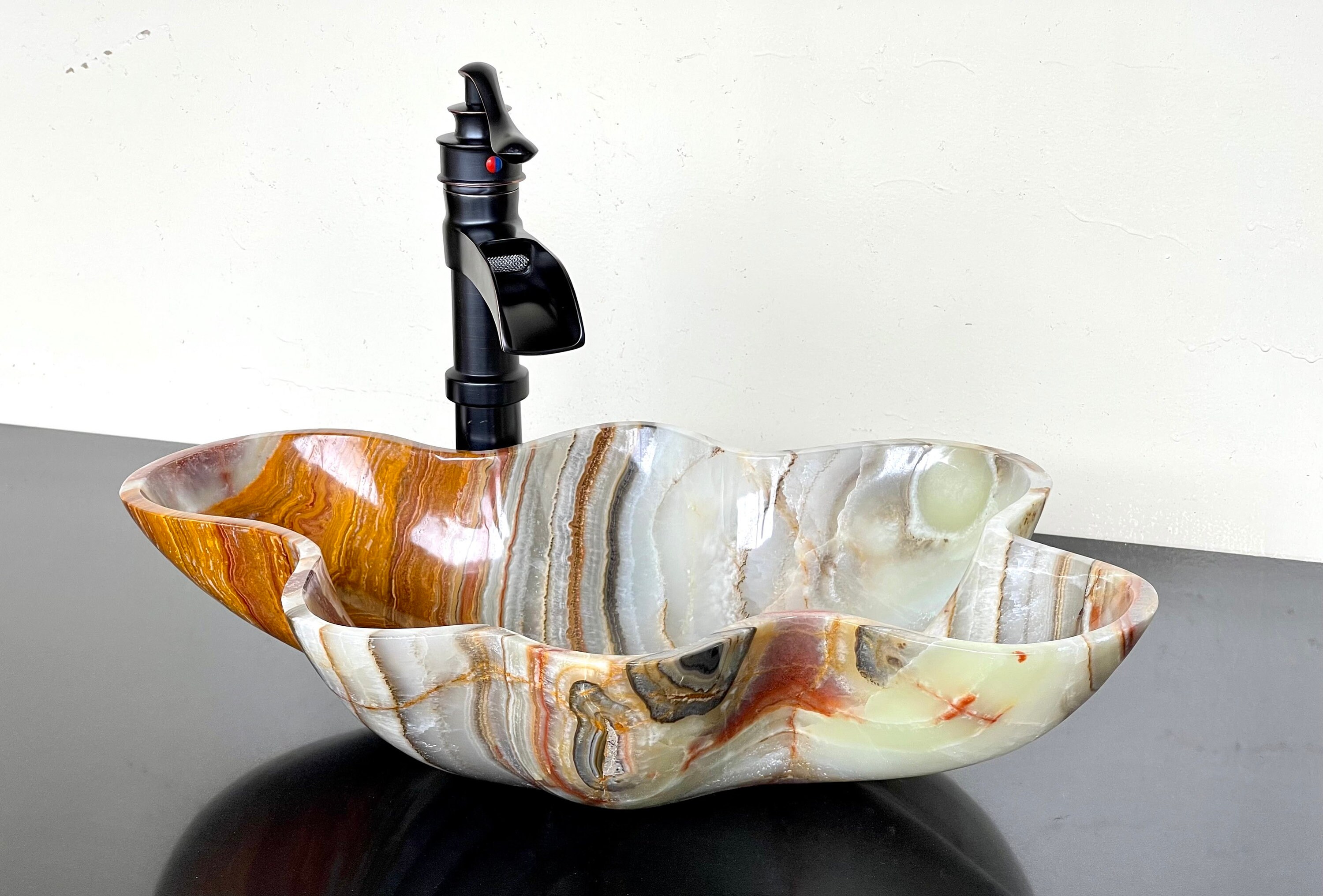 Natural Stone Sink - Onyx Sink - Rustic Travertine Marble - Hand Carved ...