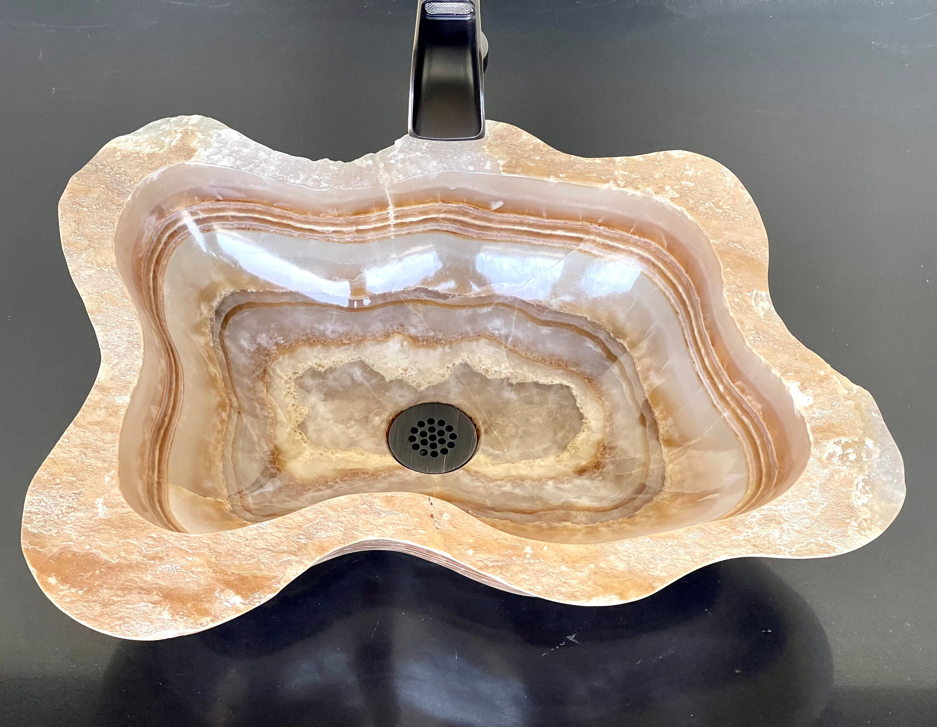 Natural Stone Sink - Onyx Sink - Rustic Travertine Marble - Hand Carved ...