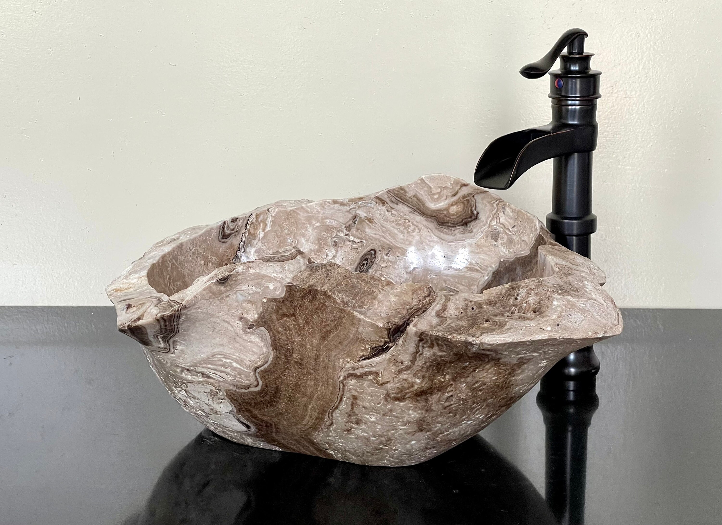 Natural Stone Sink - Onyx Sink - Rustic Travertine Marble - Hand Carved ...