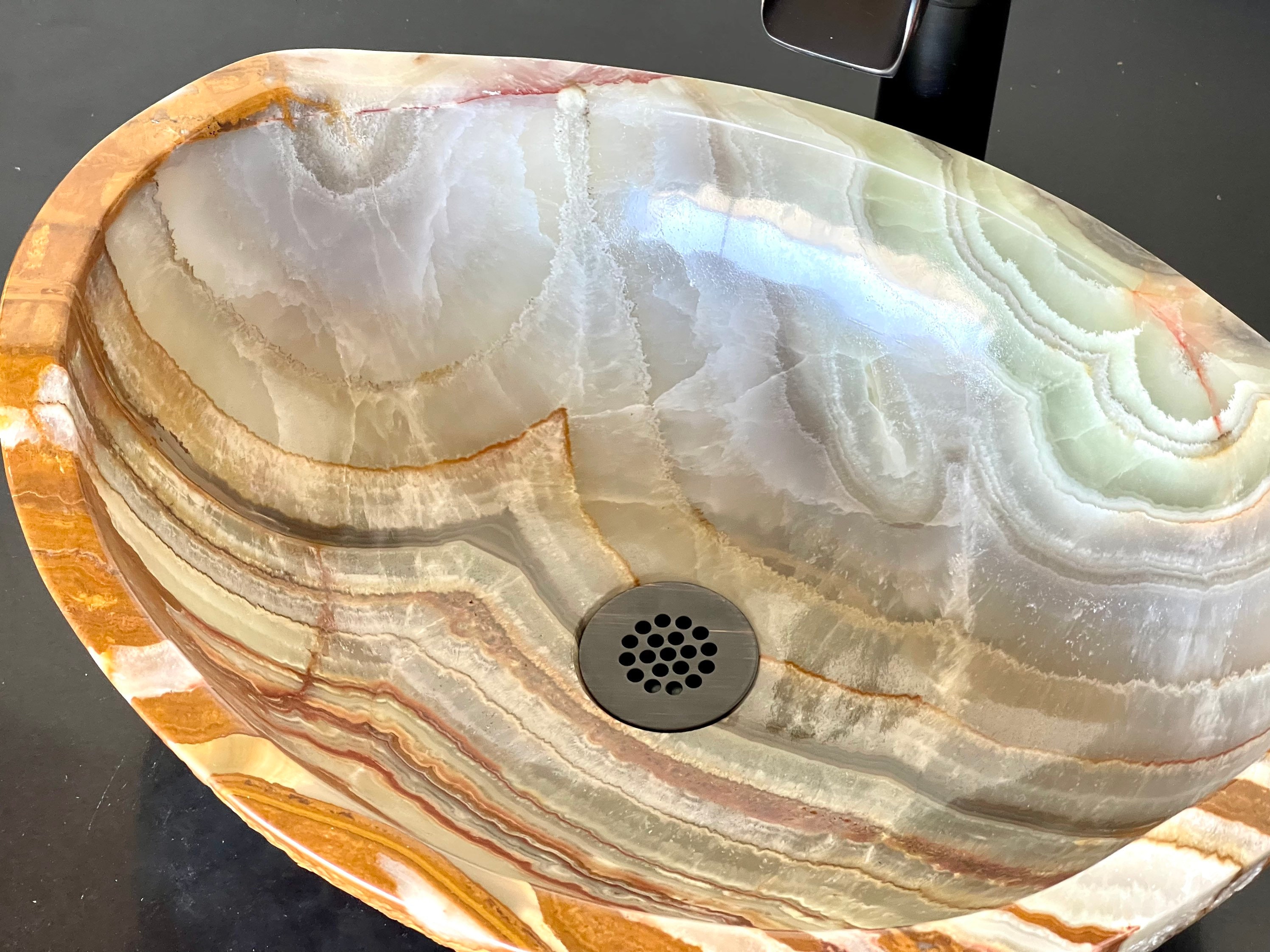 Natural Stone Sink - Onyx Sink - Rustic Travertine Marble - Hand Carved ...