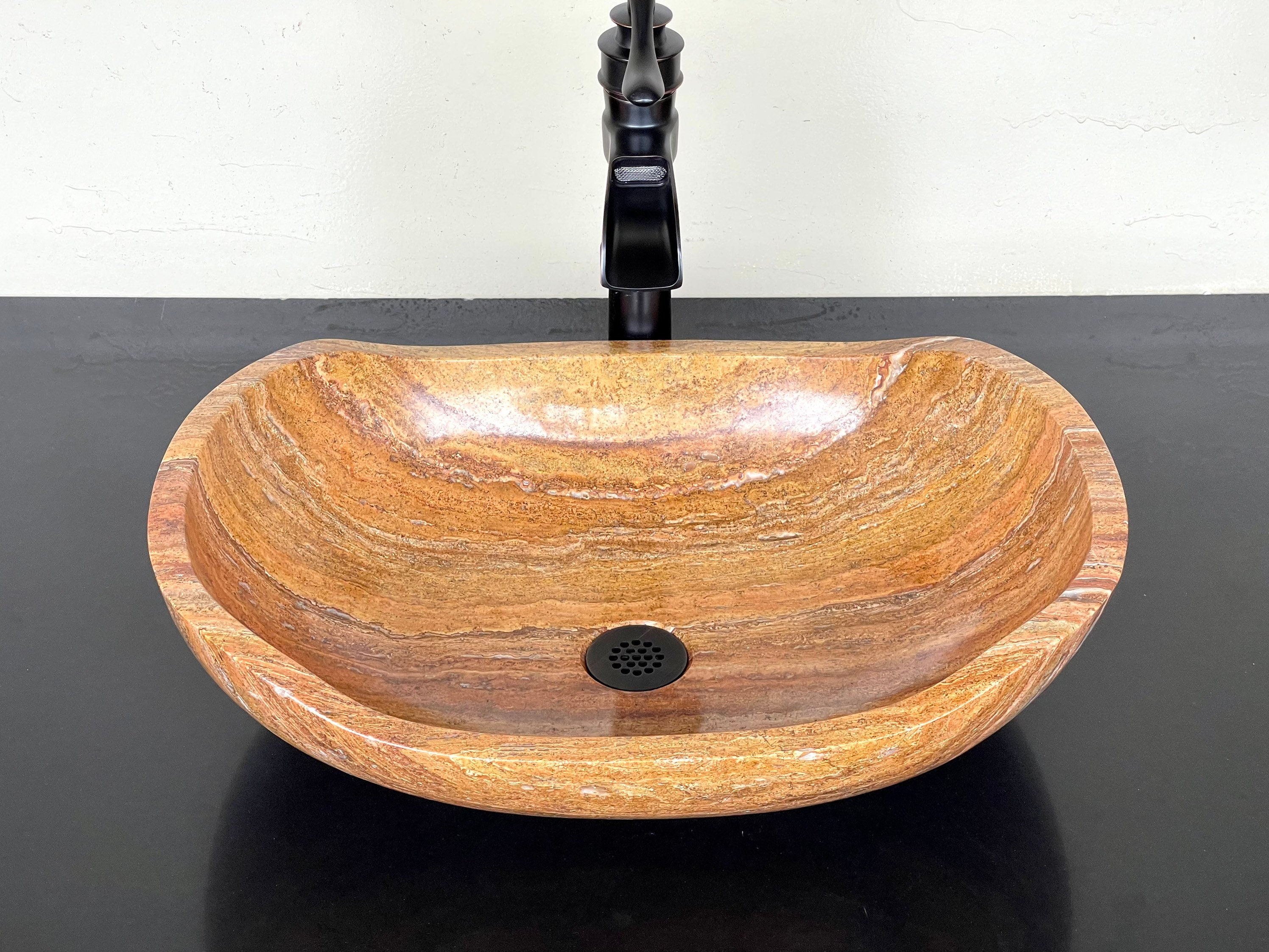 Natural Stone Sink Rustic Travertine Marble Hand Carved - Etsy