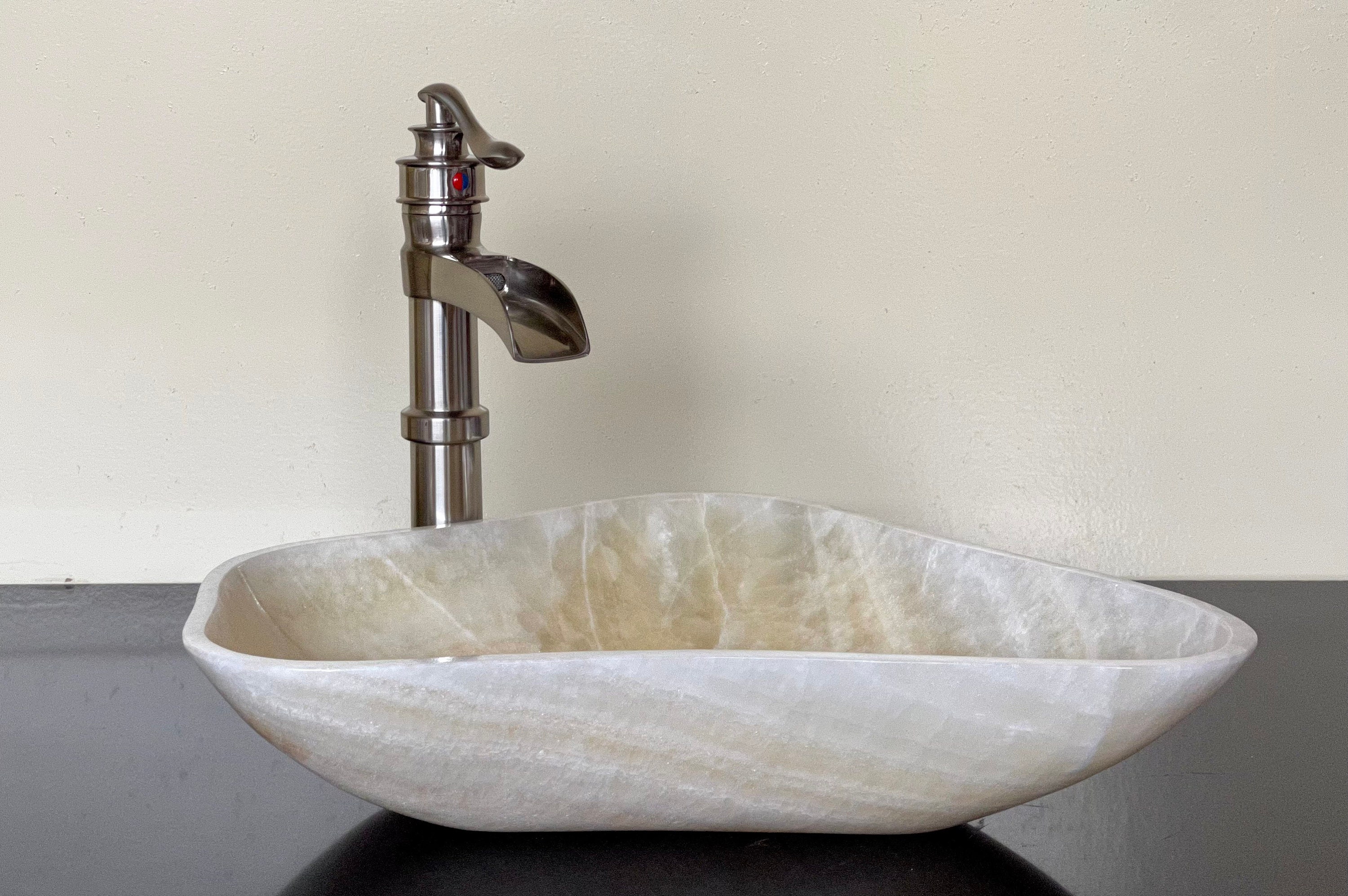 Natural Stone Sink - Onyx Sink - Rustic Travertine Marble - Hand Carved ...