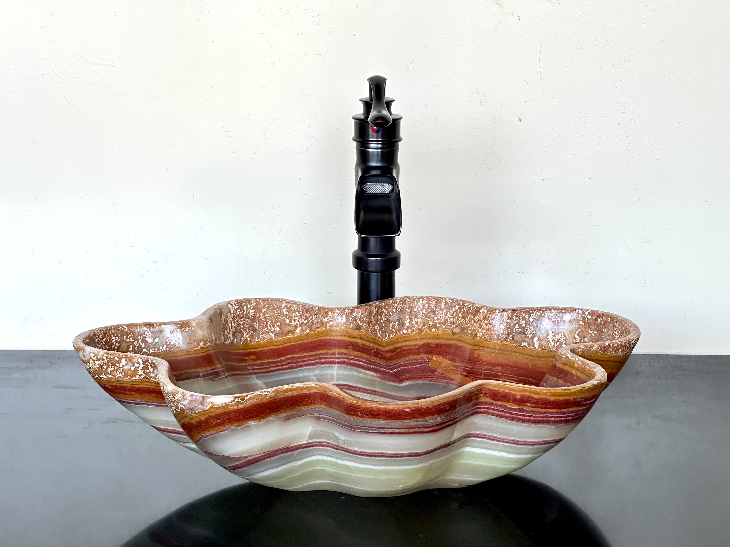 Natural Stone Sink - Onyx Sink - Rustic Travertine Marble - Hand Carved ...