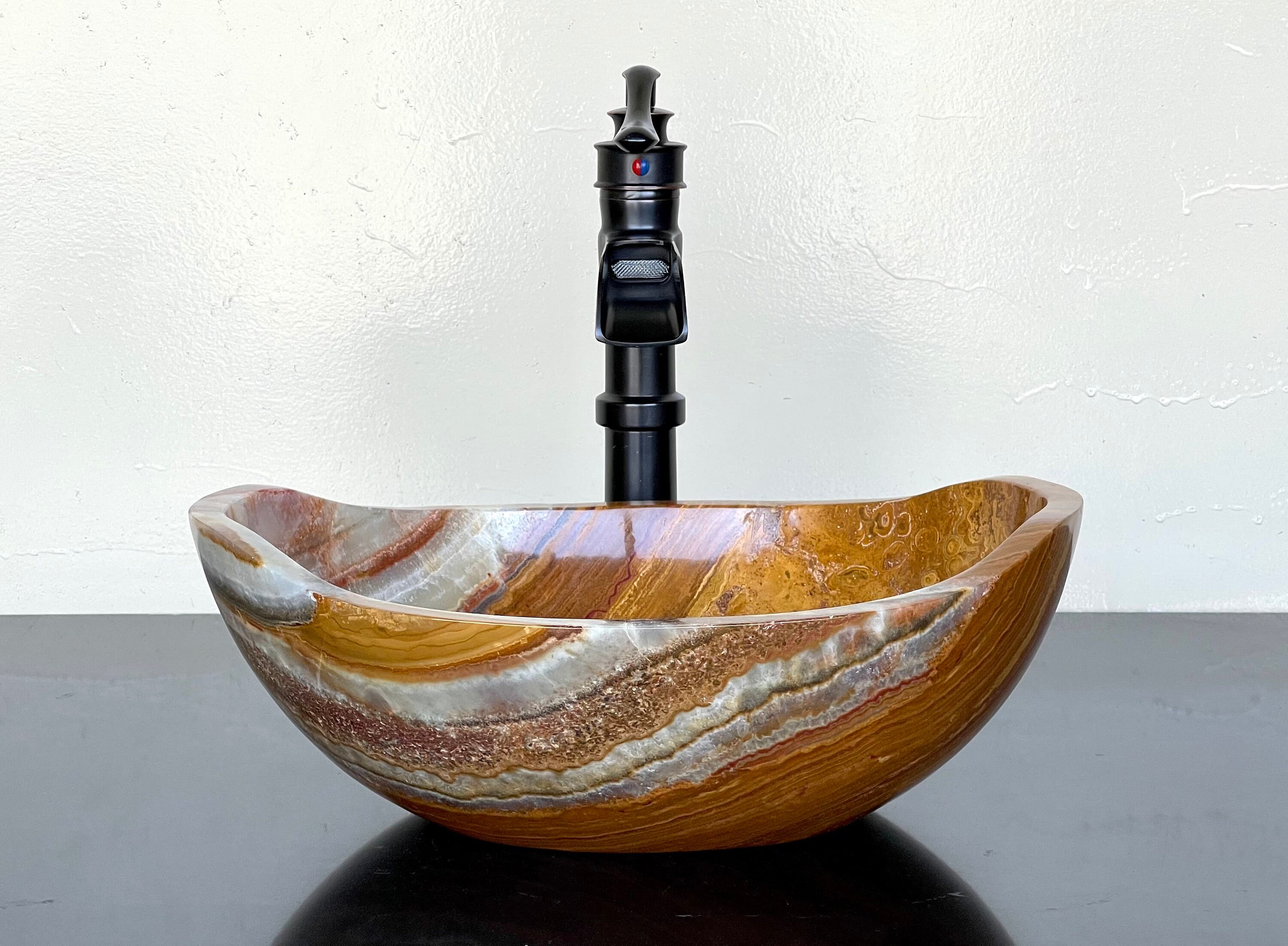 Natural Stone Sink - Onyx Sink - Rustic Travertine Marble - Hand Carved ...