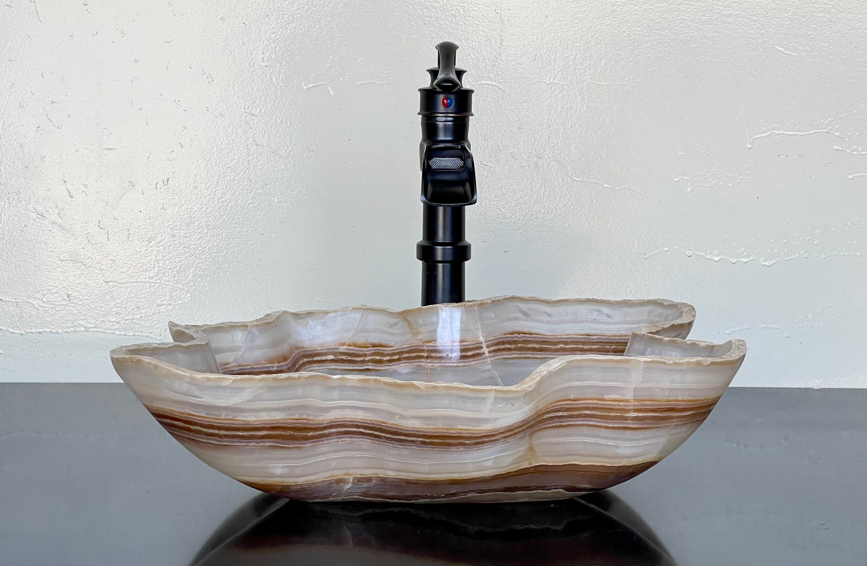 Natural Stone Sink - Onyx Sink - Rustic Travertine Marble - Hand Carved ...