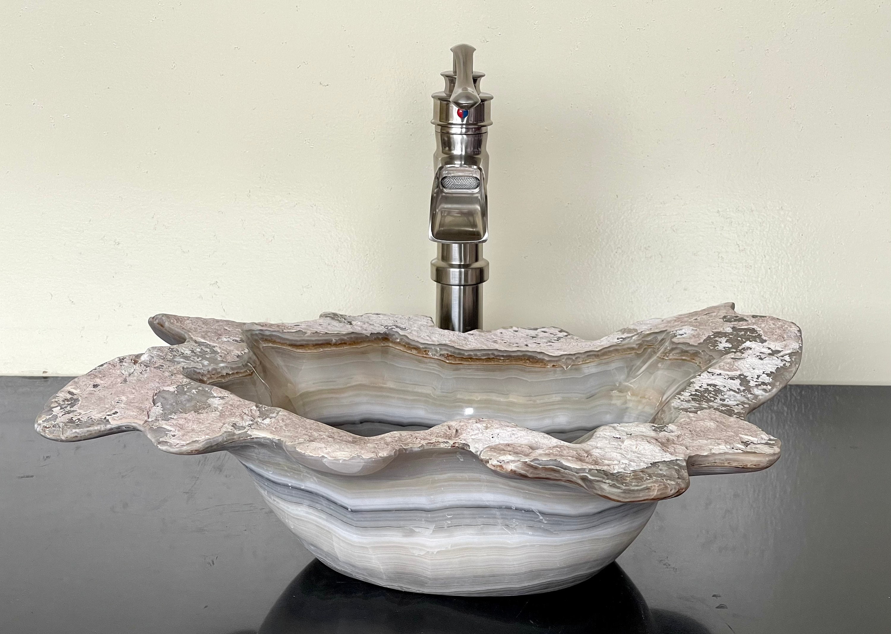 Natural Stone Sink - Onyx Sink - Rustic Travertine Marble - Hand Carved ...