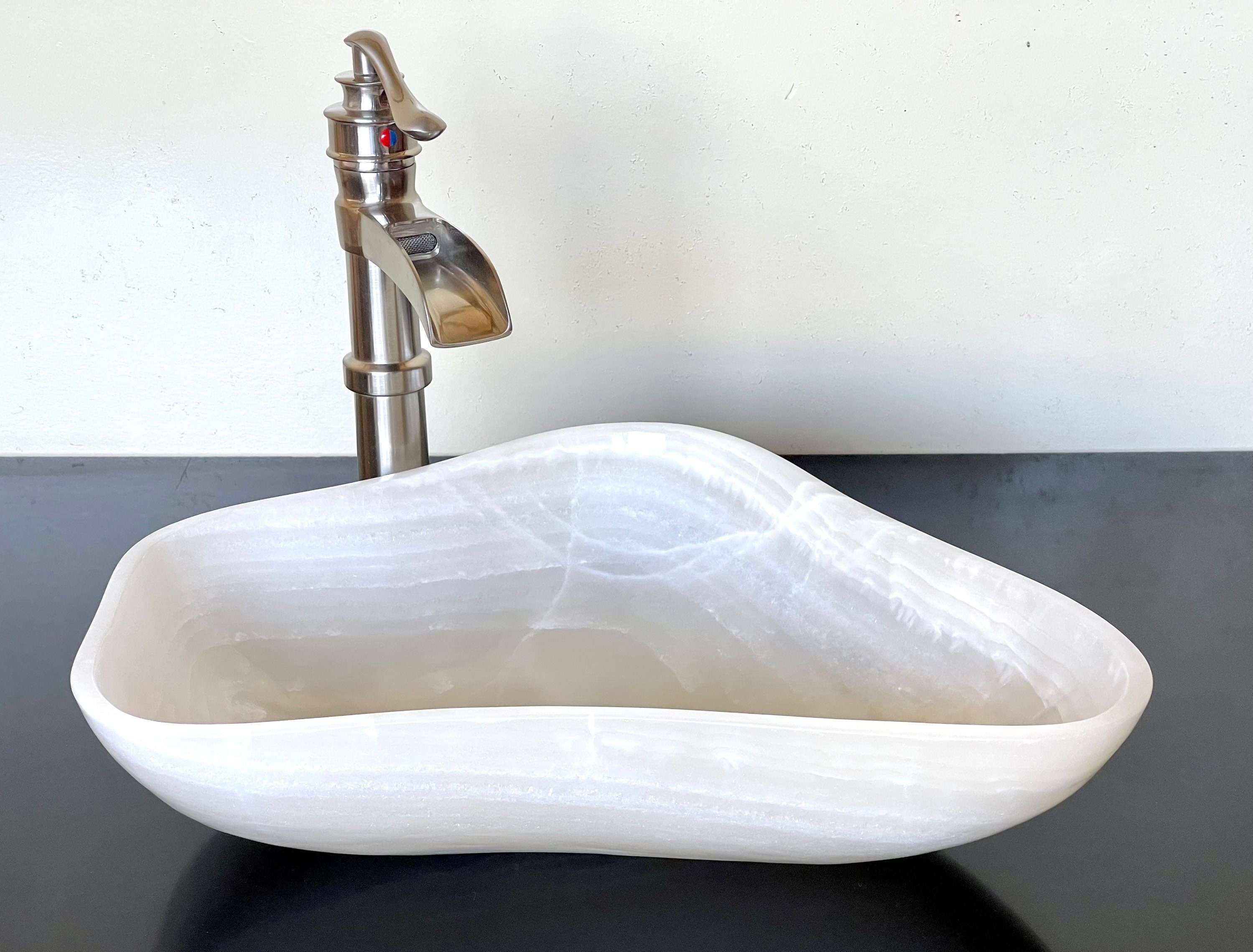 Natural Stone Sink - Onyx Sink - Rustic Travertine Marble - Hand Carved ...