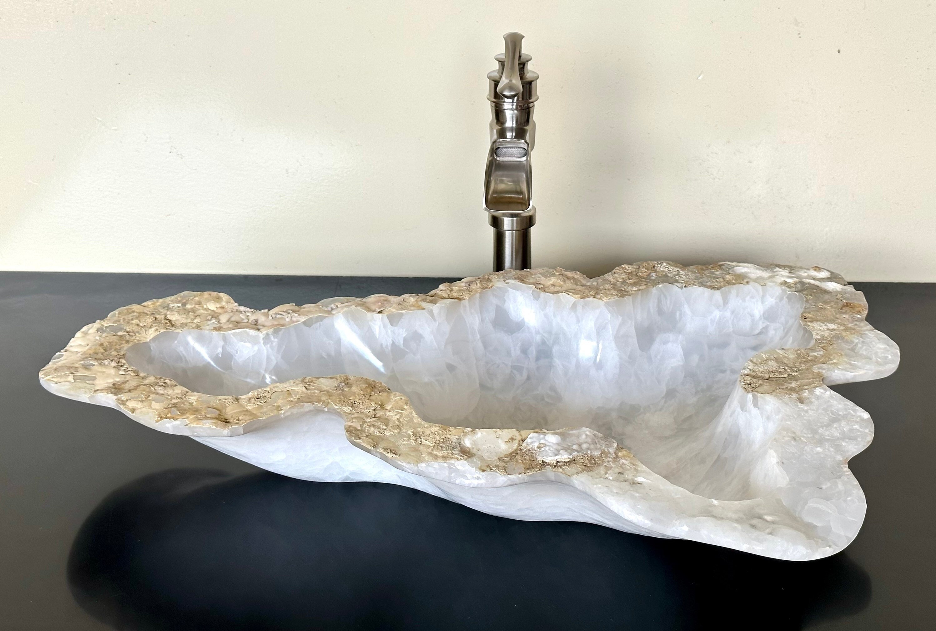 Natural Stone Sink - Onyx Sink - Rustic Travertine Marble - Hand Carved ...