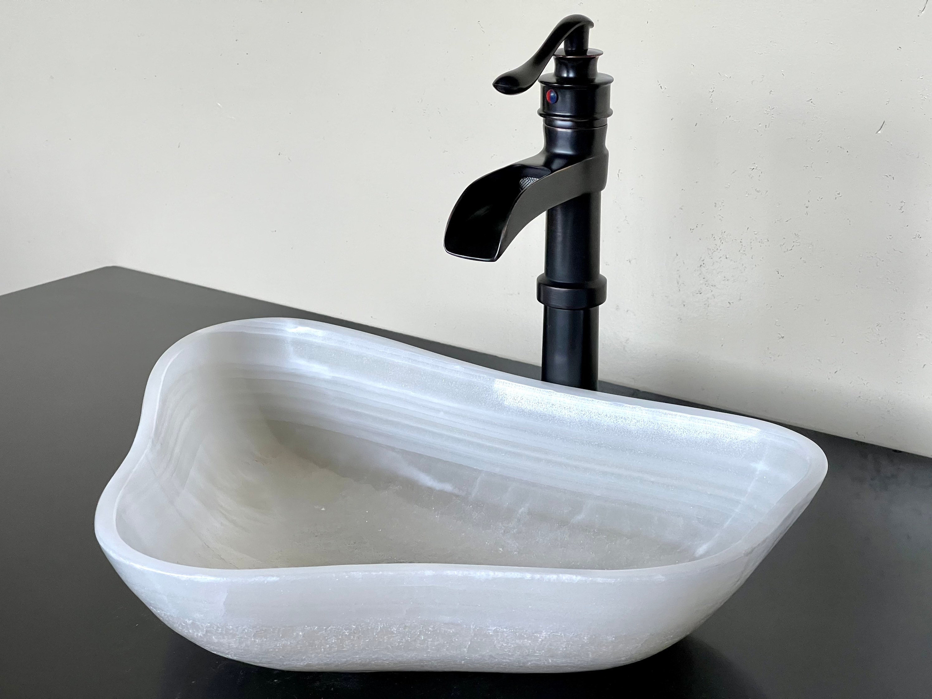 Natural Stone Sink - Onyx Sink - Rustic Travertine Marble - Hand Carved ...