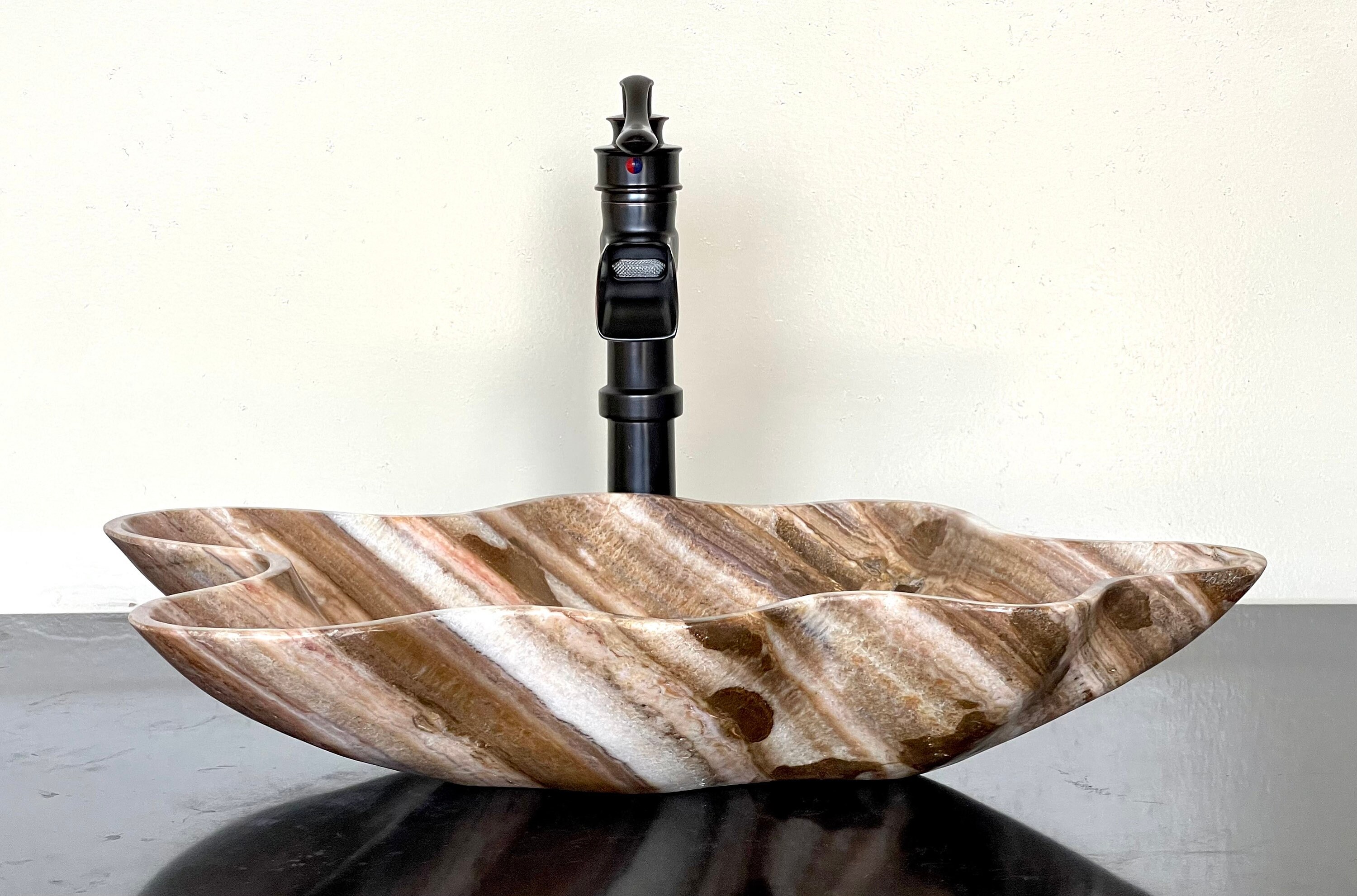 Natural Stone Sink - Onyx Sink - Rustic Travertine Marble - Hand Carved ...