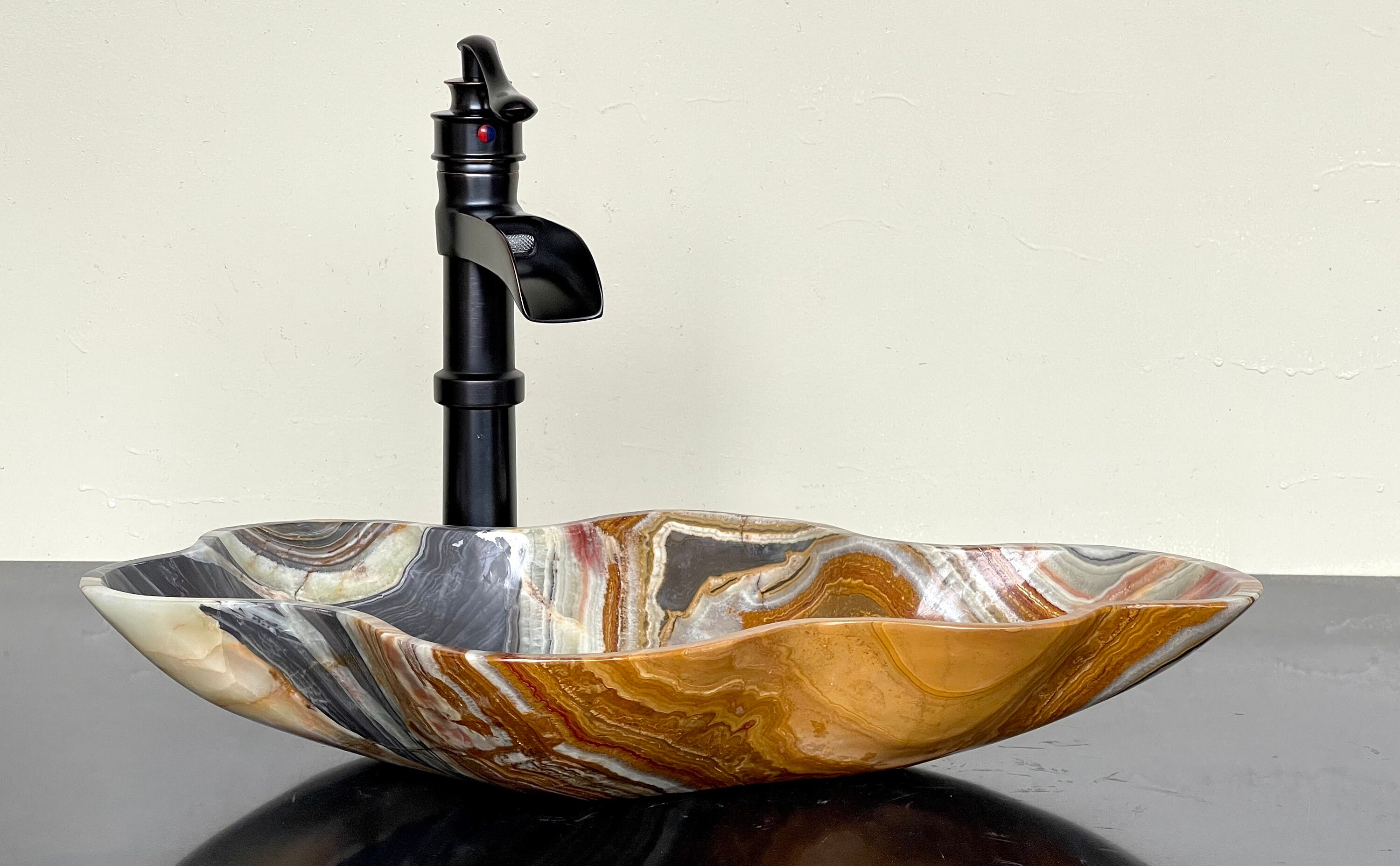 Natural Stone Sink - Onyx Sink - Rustic Travertine Marble - Hand Carved ...