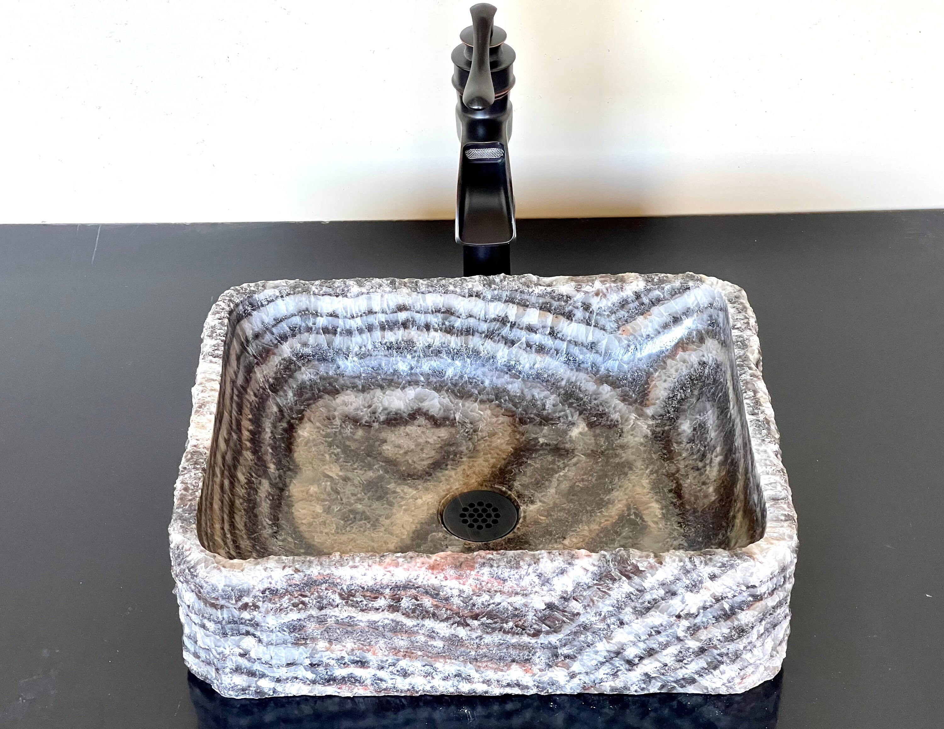 Natural Stone Sink - Onyx Sink - Rustic Travertine Marble - Hand Carved ...