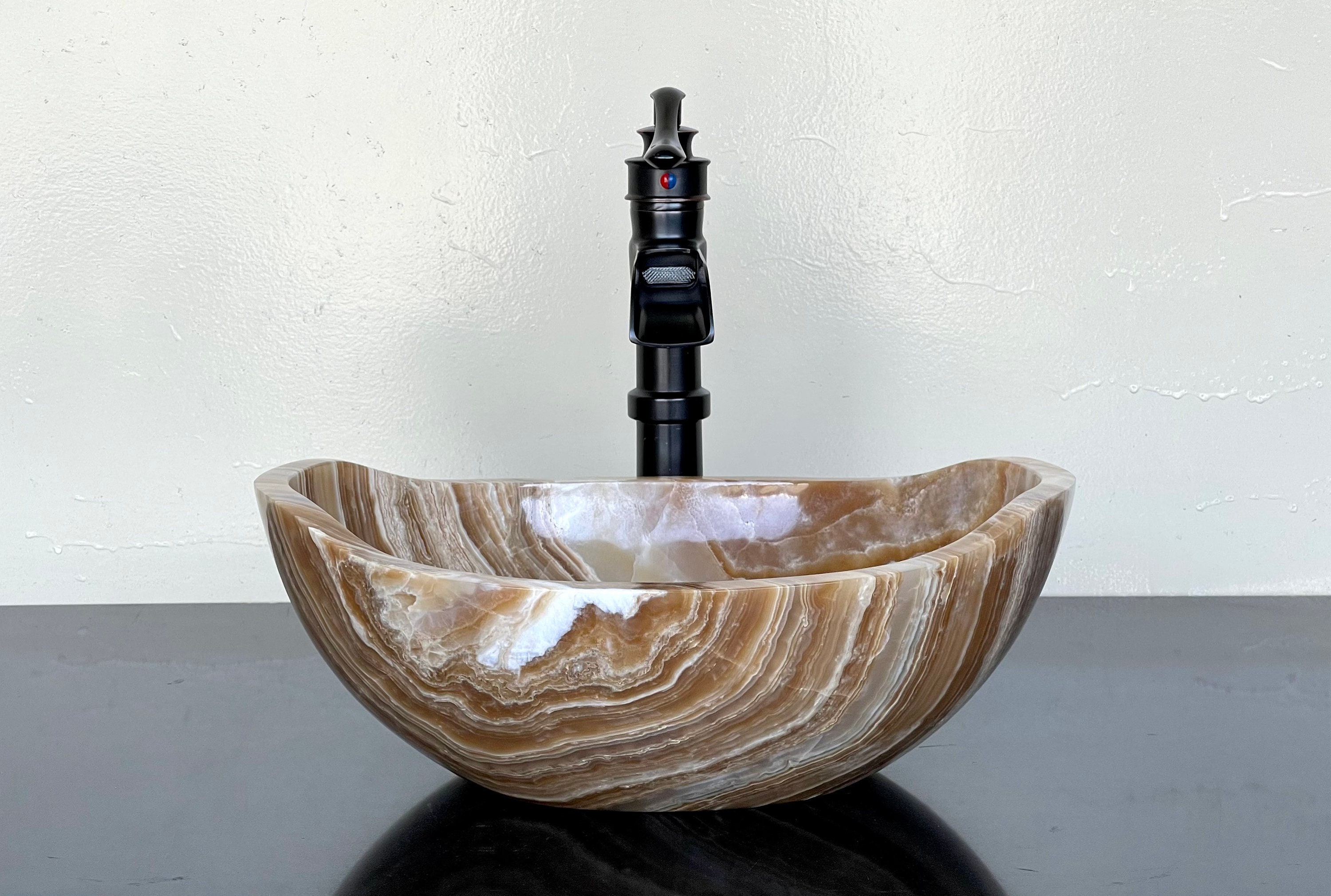 Natural Stone Sink - Onyx Sink - Rustic Travertine Marble - Hand Carved ...