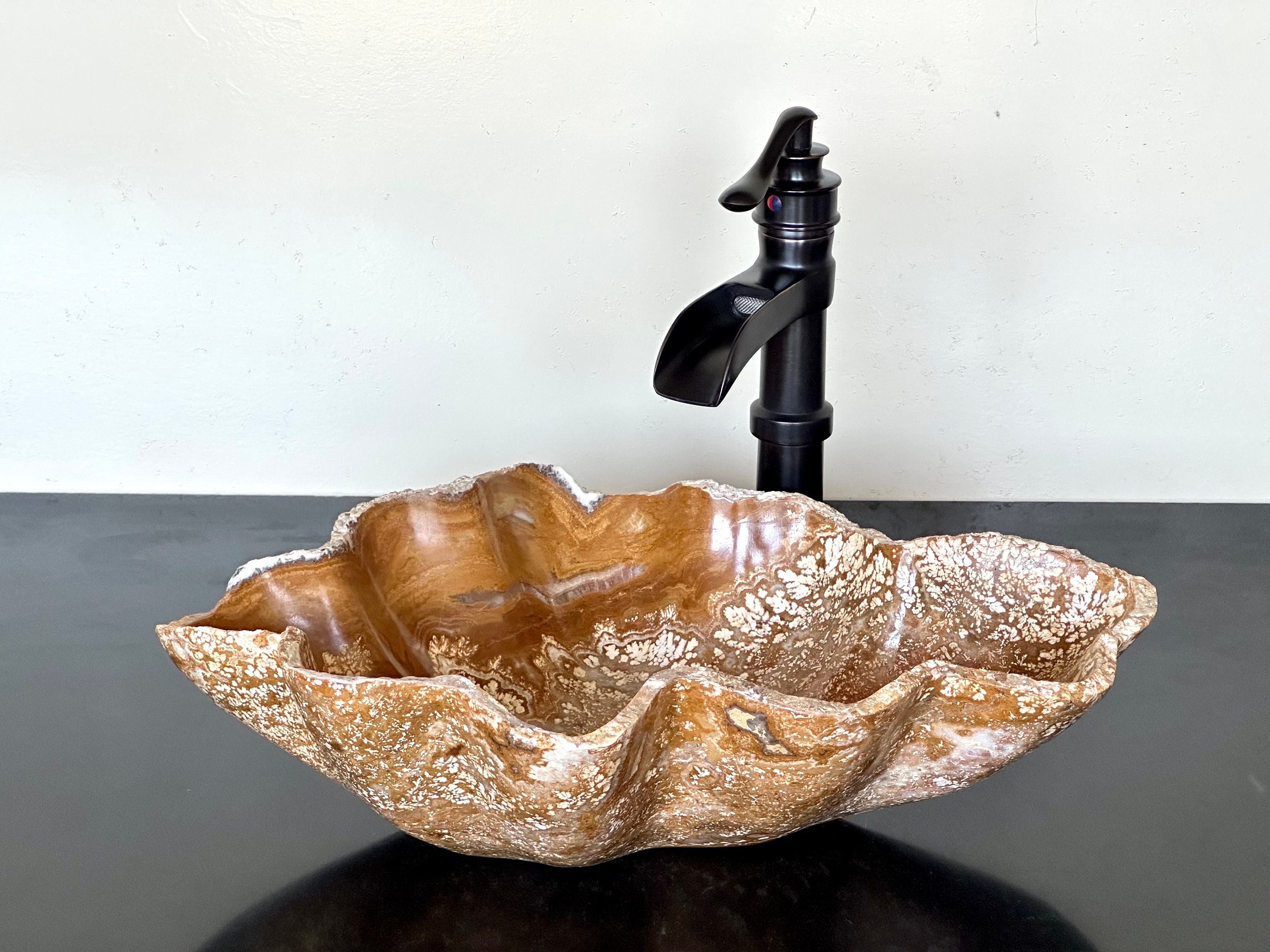 Natural Stone Sink - Onyx Sink - Rustic Travertine Marble - Hand Carved ...