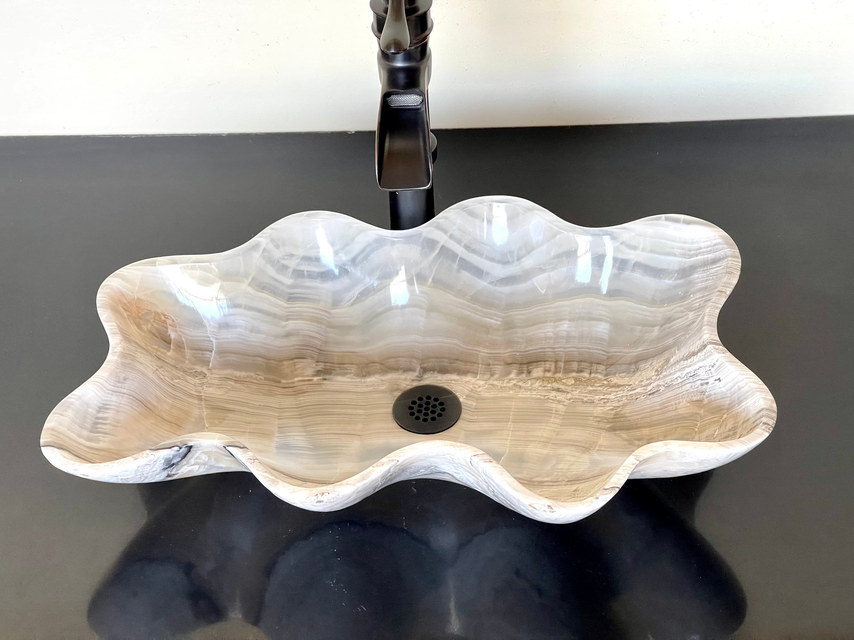 Natural Stone Sink - Onyx Sink - Rustic Travertine Marble - Hand Carved ...