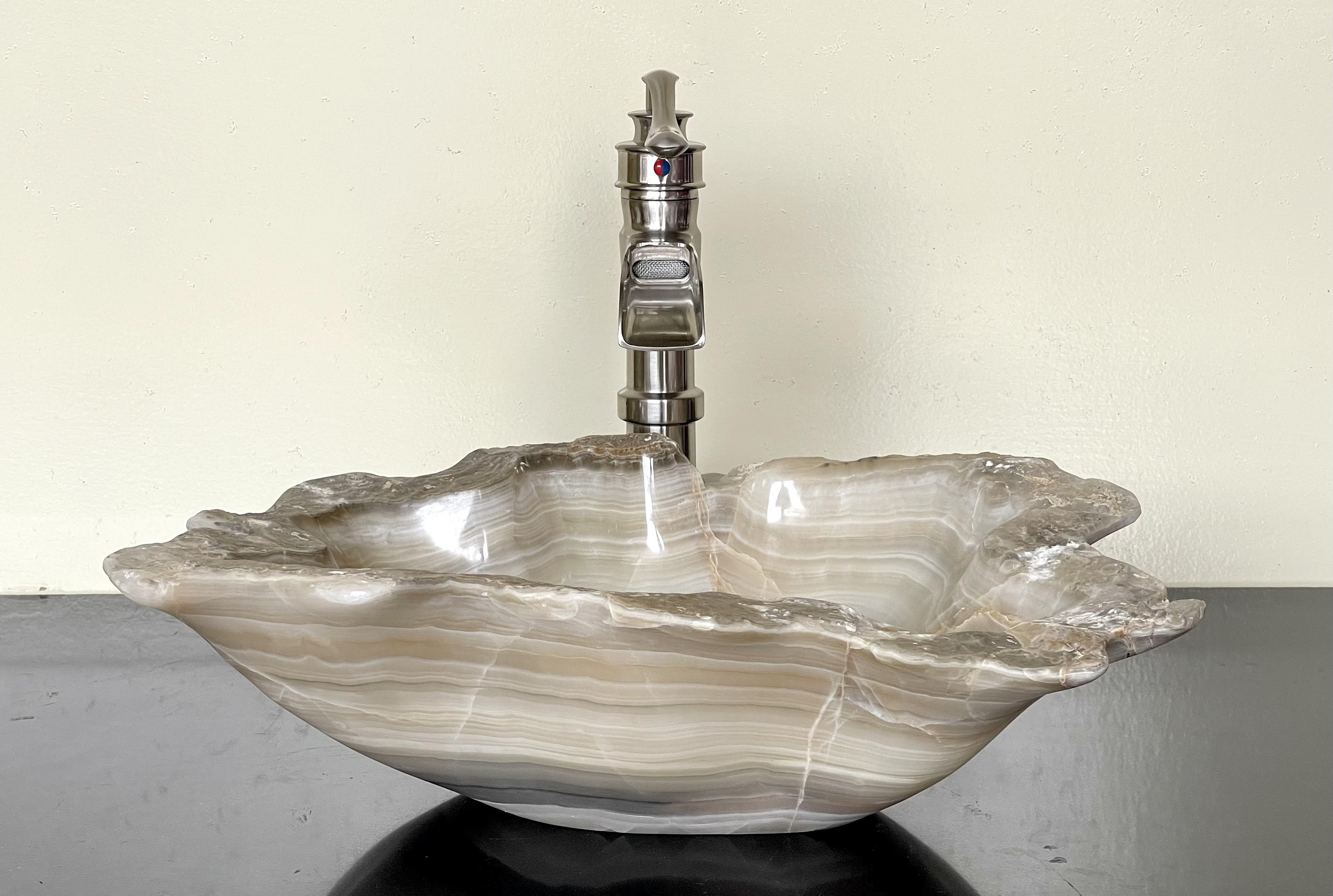 Natural Stone Sink - Onyx Sink - Rustic Travertine Marble - Hand Carved ...