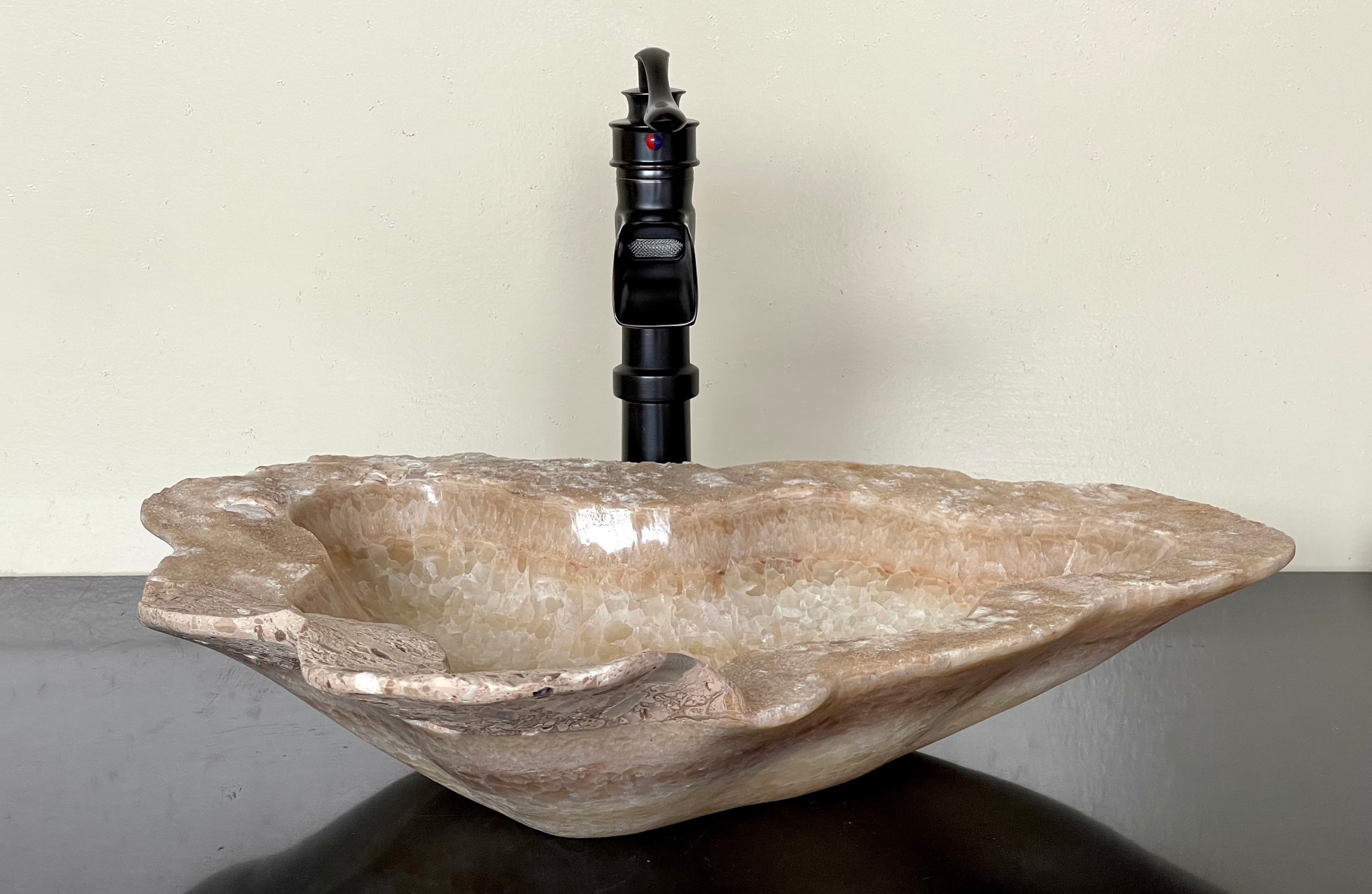 Natural Stone Sink - Onyx Sink - Rustic Travertine Marble - Hand Carved ...
