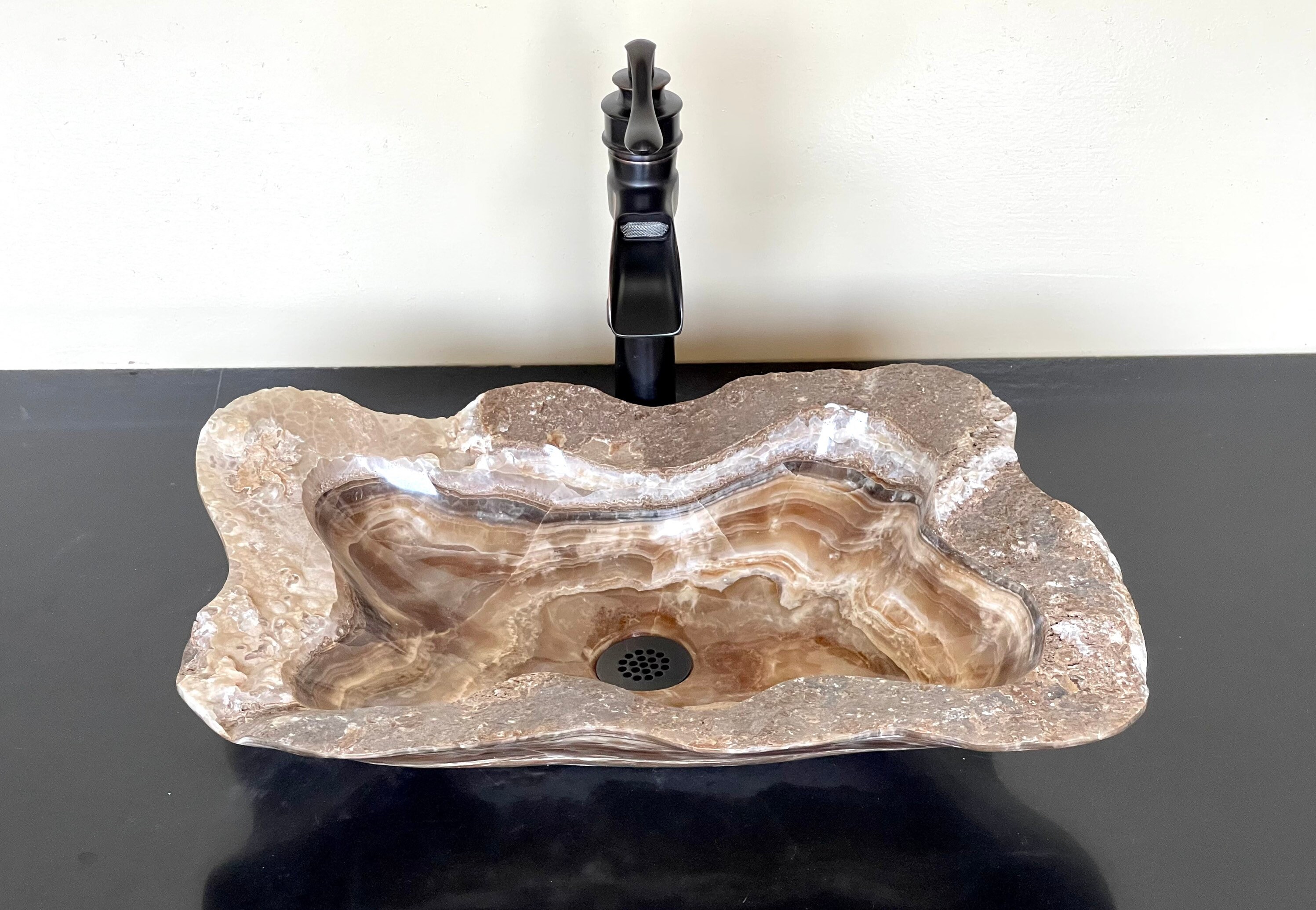 Natural Stone Sink - Onyx Sink - Rustic Travertine Marble - Hand Carved ...