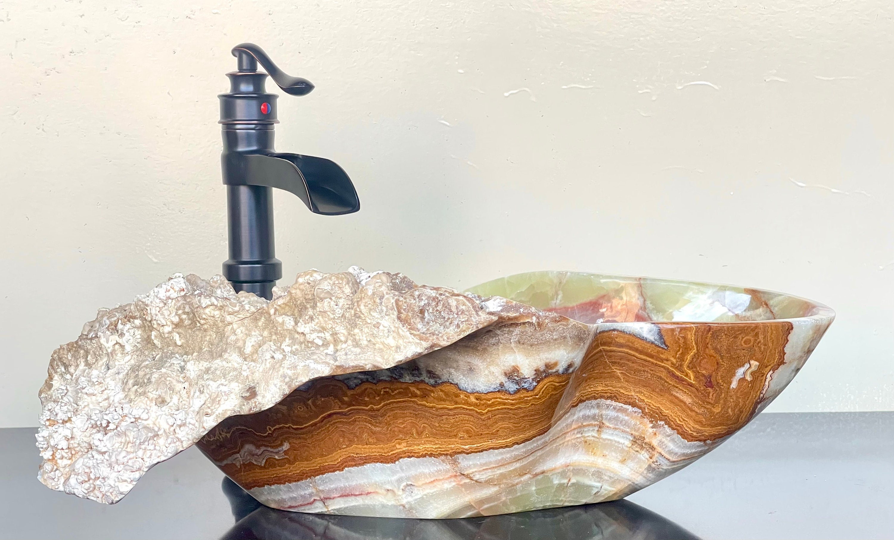 Natural Stone Sink - Onyx Sink - Rustic Travertine Marble - Hand Carved ...