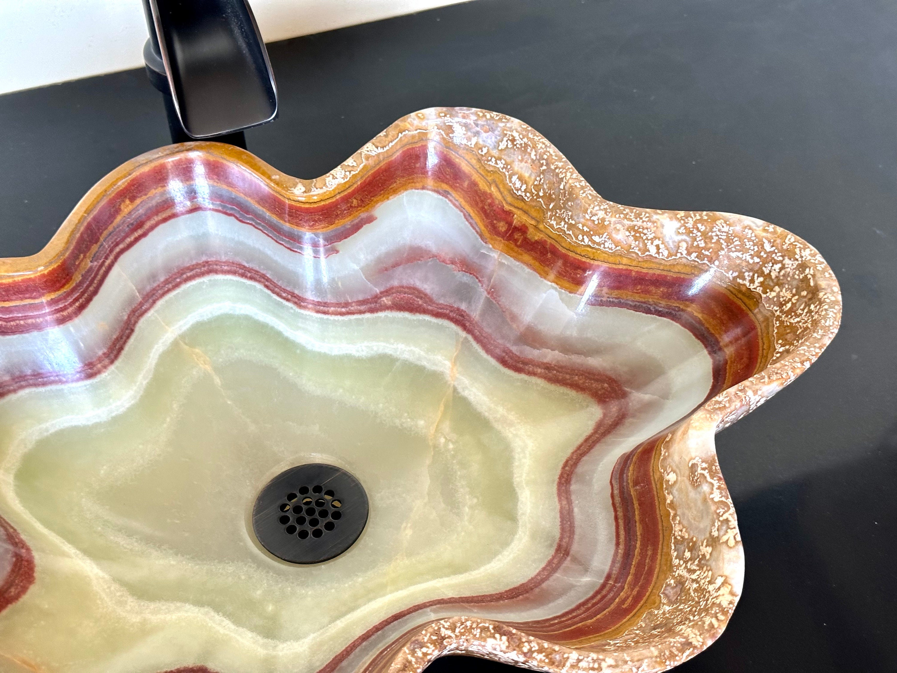 Natural Stone Sink - Onyx Sink - Rustic Travertine Marble - Hand Carved ...