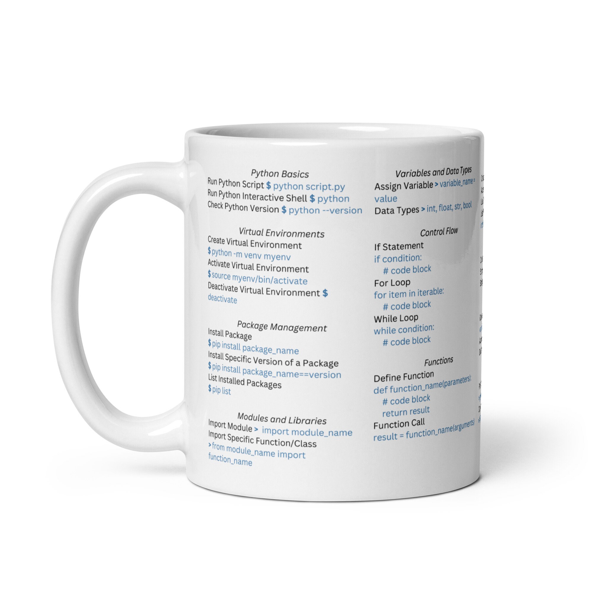 PYTHON Cheat Sheet MUG - Drinking Coffee Cup for Programmers and ...