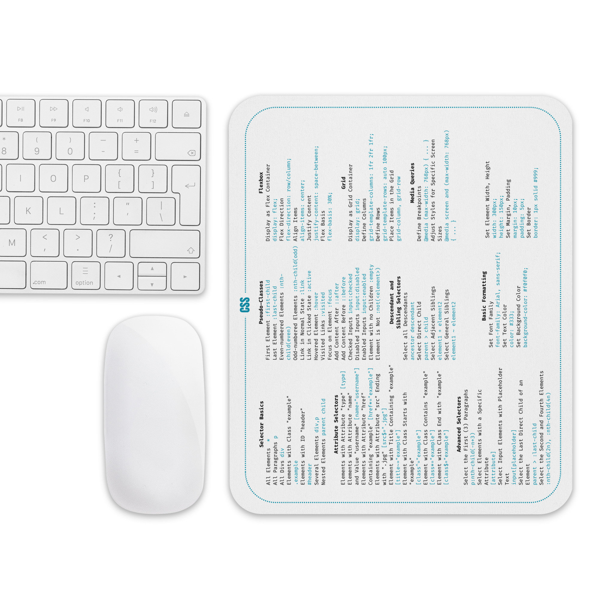 Css Mouse Pad Cheat Sheet Mouse Pads For Developers Programmer Mouse 0921
