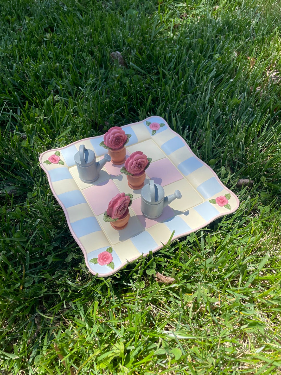 Vintage Garden Tic Tac Toe Set - Etsy