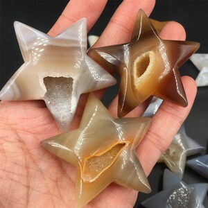 1PC 2 Natural Geode Agate Star,quartz Crystal Star,home Decoration ...