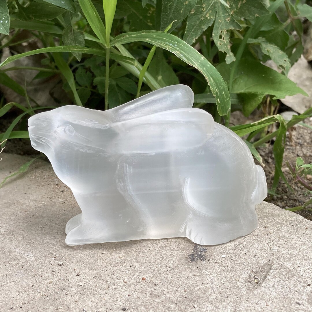 1PC Natural Selenite Rabbit,quartz Crystal Rabbit,crystal Sculpture ...