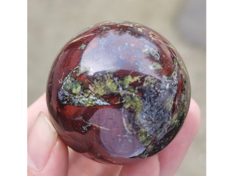 1pc Natural dragon blood stone Quartz sphere Crystal Ball | Etsy