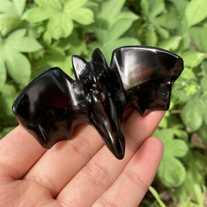 2.9 Natural Obsidian Bat,quartz Animal,crystal Bat,energy Crystal ...