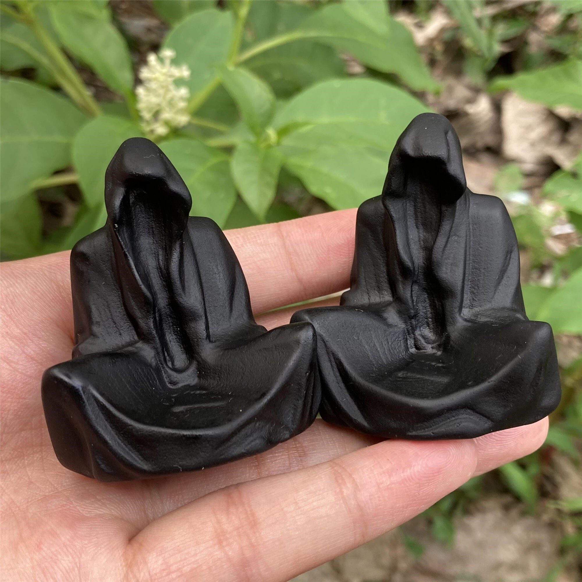 1PC 2 Natural Obsidian Menhand Carving Crystal - Etsy