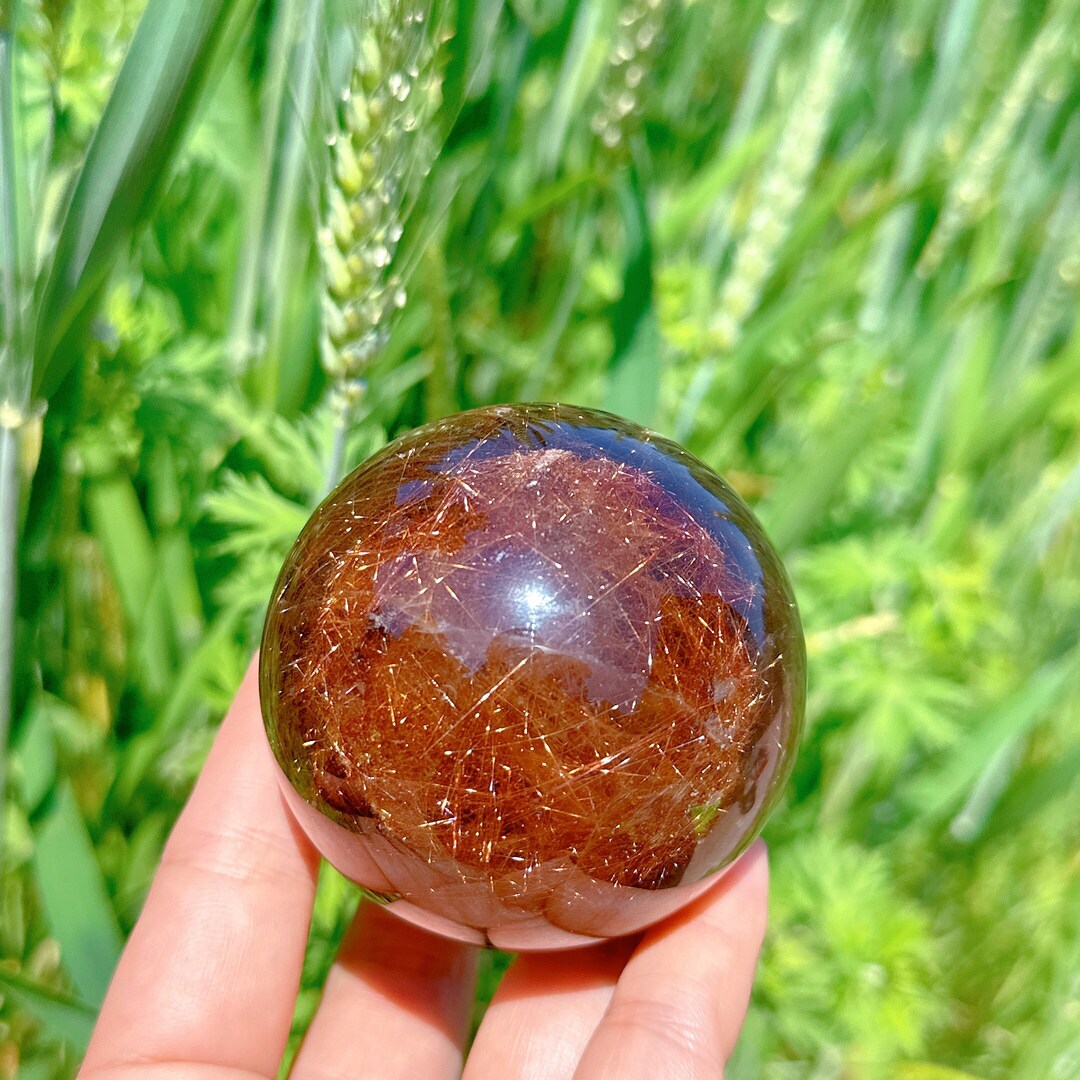 66mm Natural Rare Gold Rutilated Quartz Sphere From Brazil,rutile ...