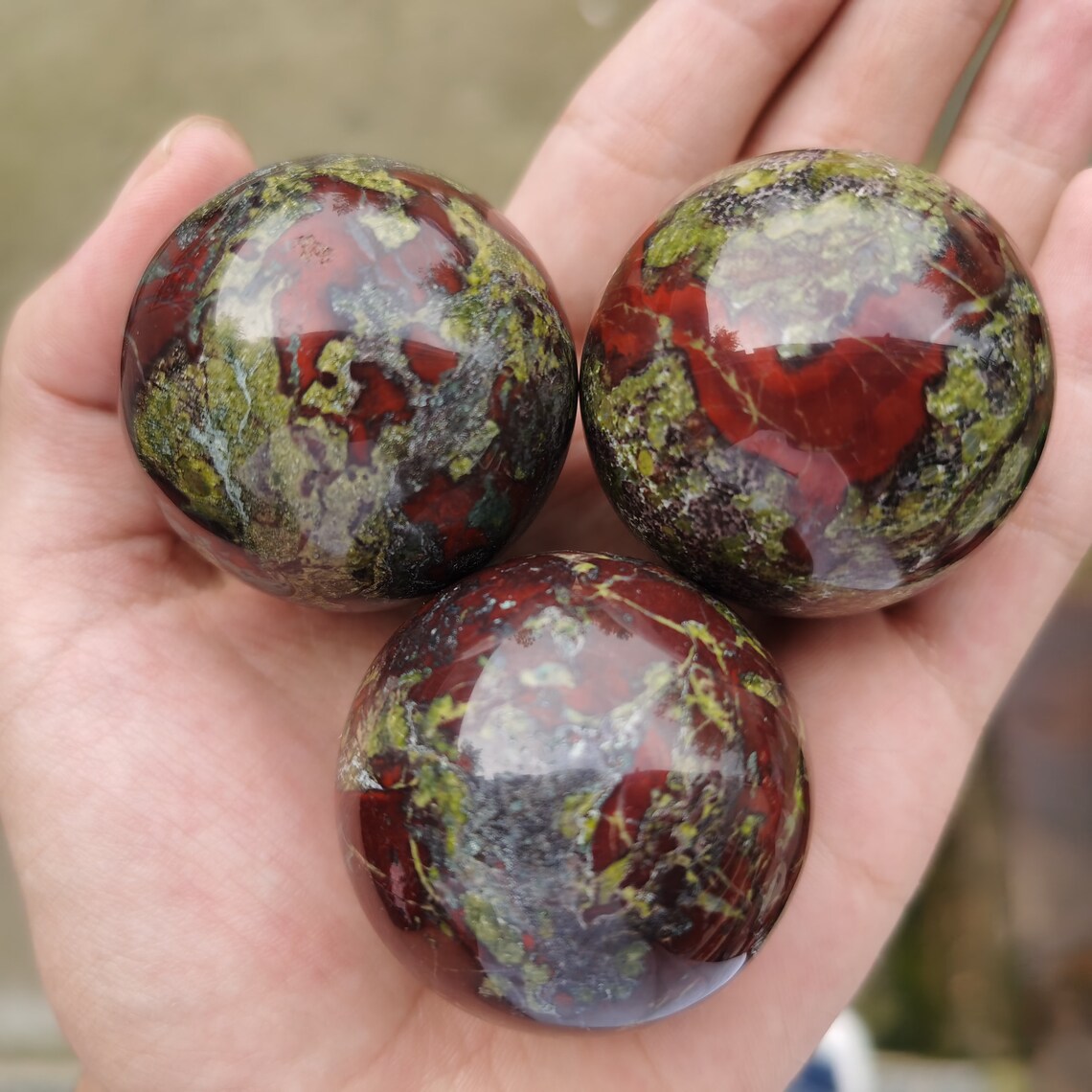 1pc Natural dragon blood stone Quartz sphere Crystal Ball | Etsy