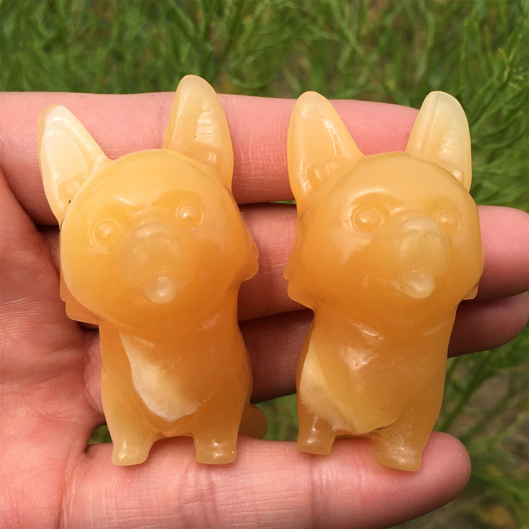 1PC Natural Yellow Calcite Corgi, Quartz Calcite Crystal Home ...