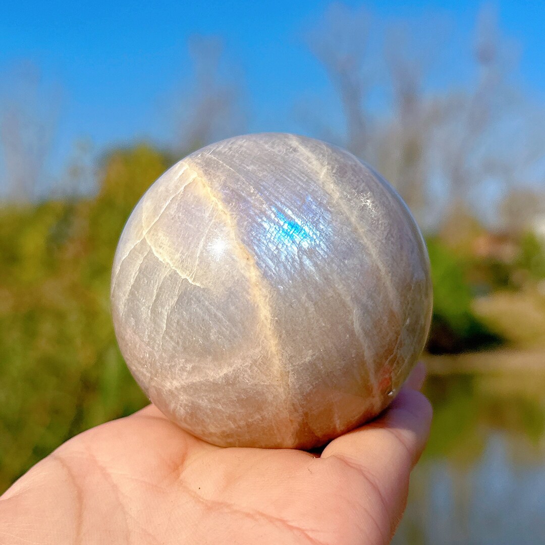 58-68mm Blue Flash Moonstone Sphere Ornament,high Quality Moon Stone ...